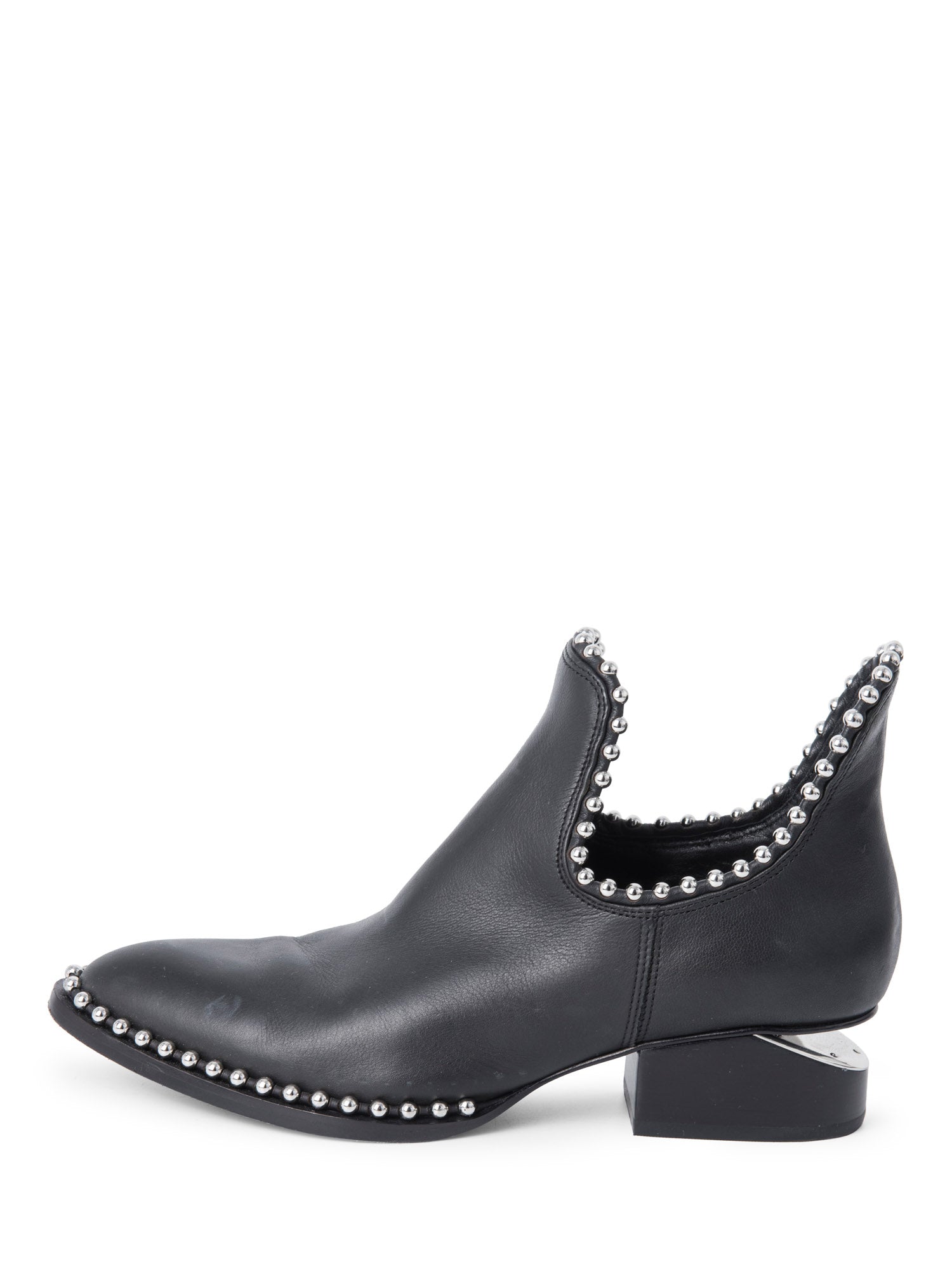 Alexander Wang Studded Leather Cowboy Booties Black