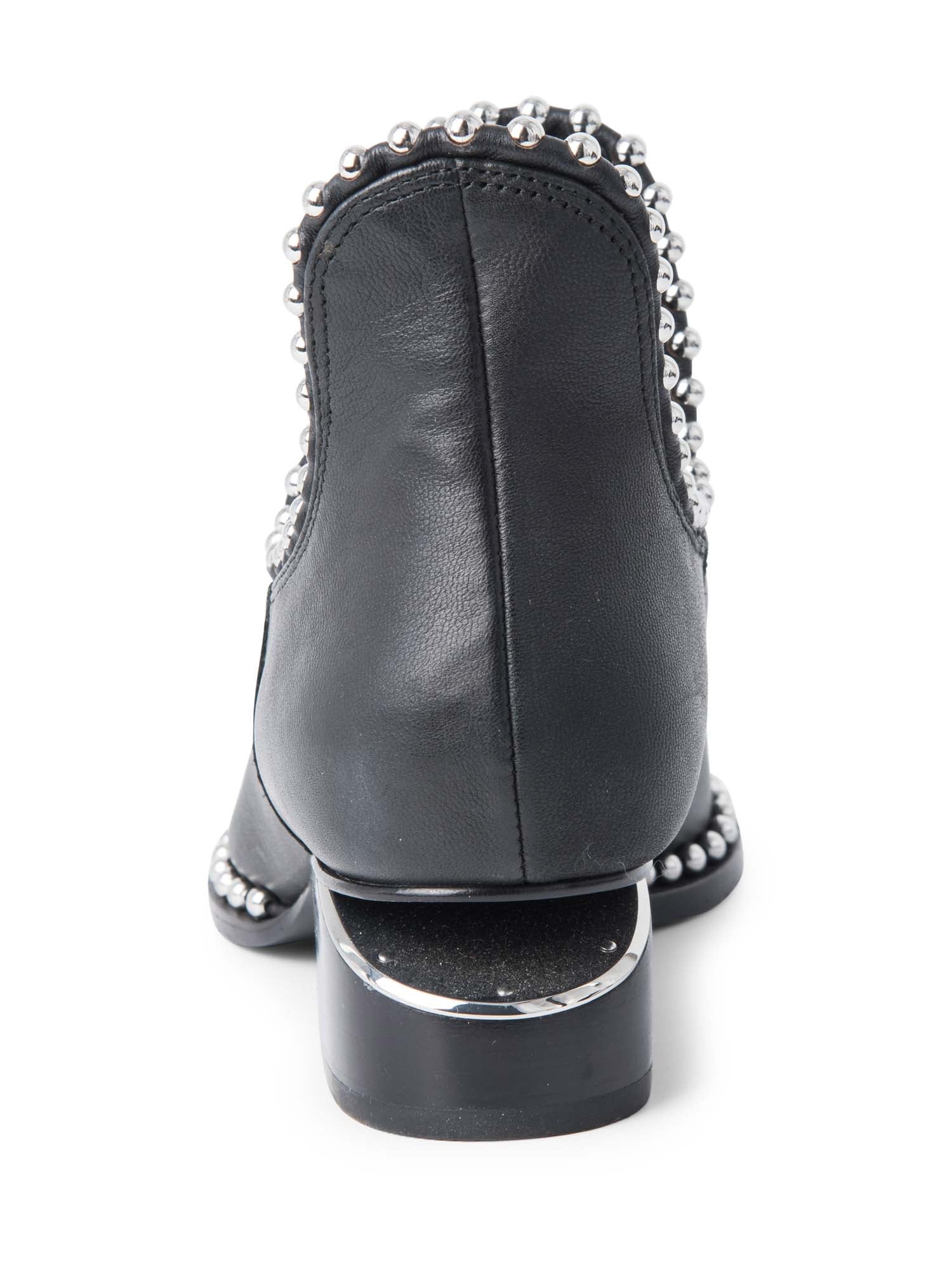Alexander Wang Studded Leather Cowboy Booties Black