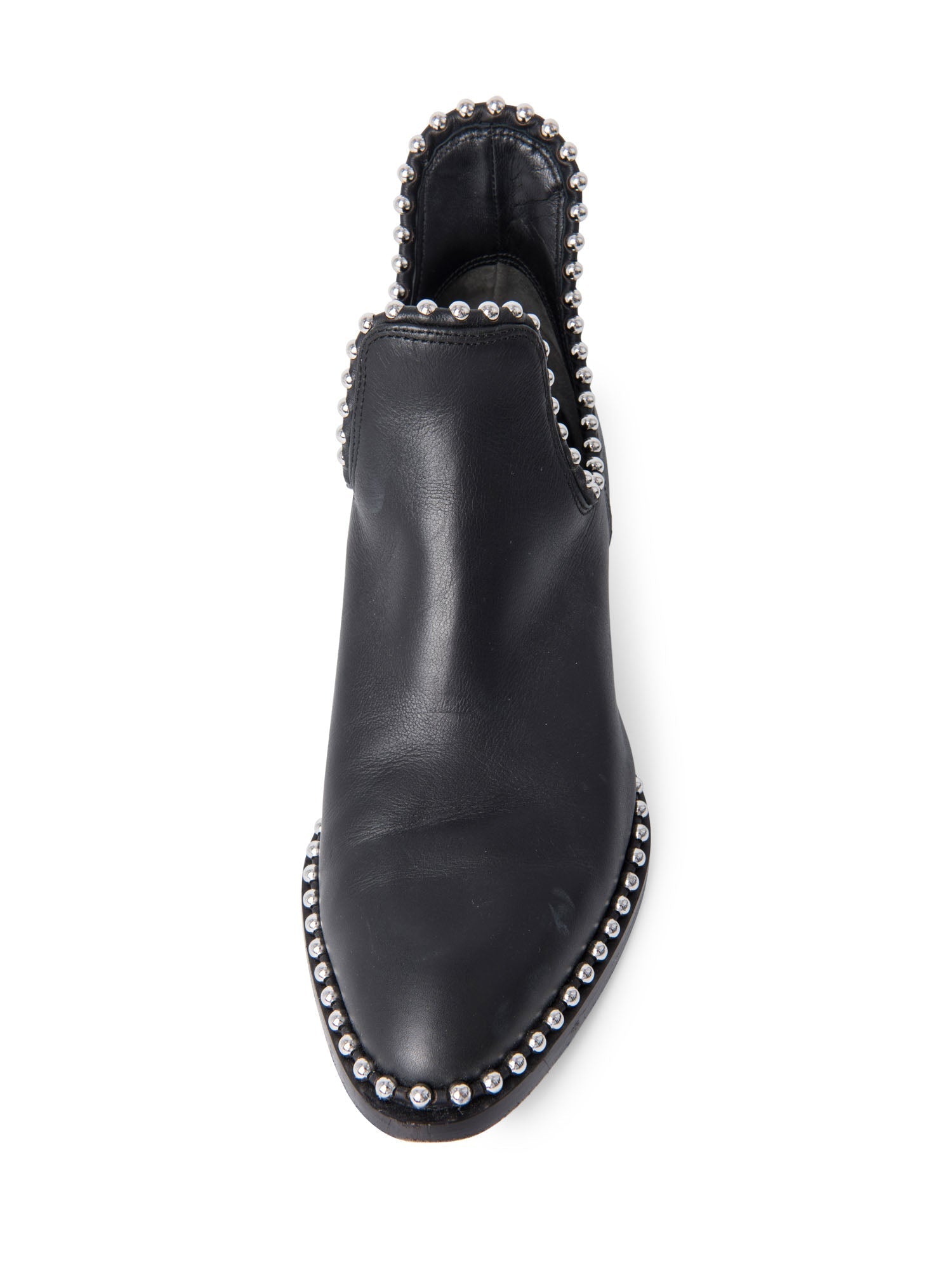Alexander Wang Studded Leather Cowboy Booties Black