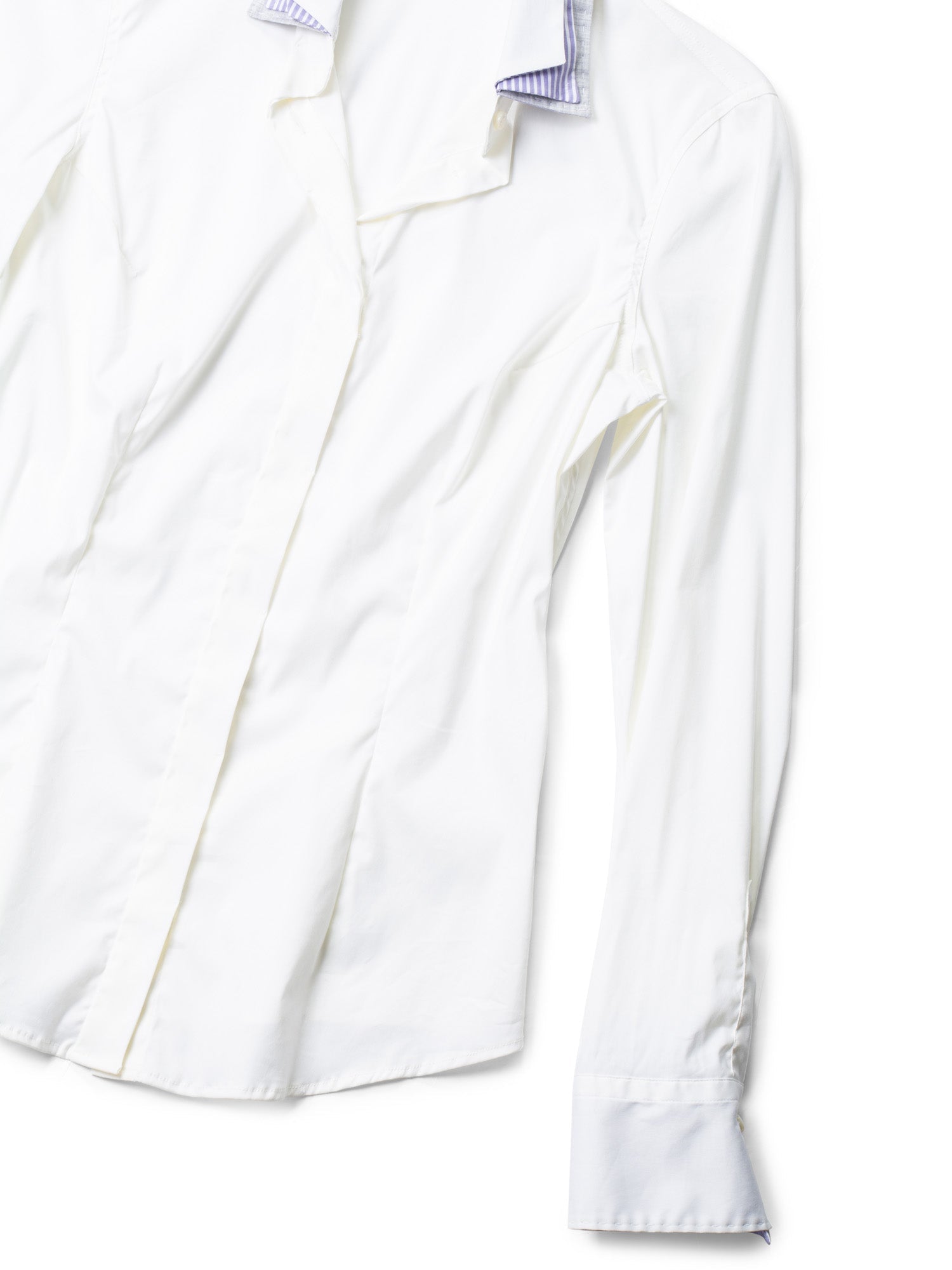 Brunello Cucinelli Fitted Collared Button Up Shirt White Purple