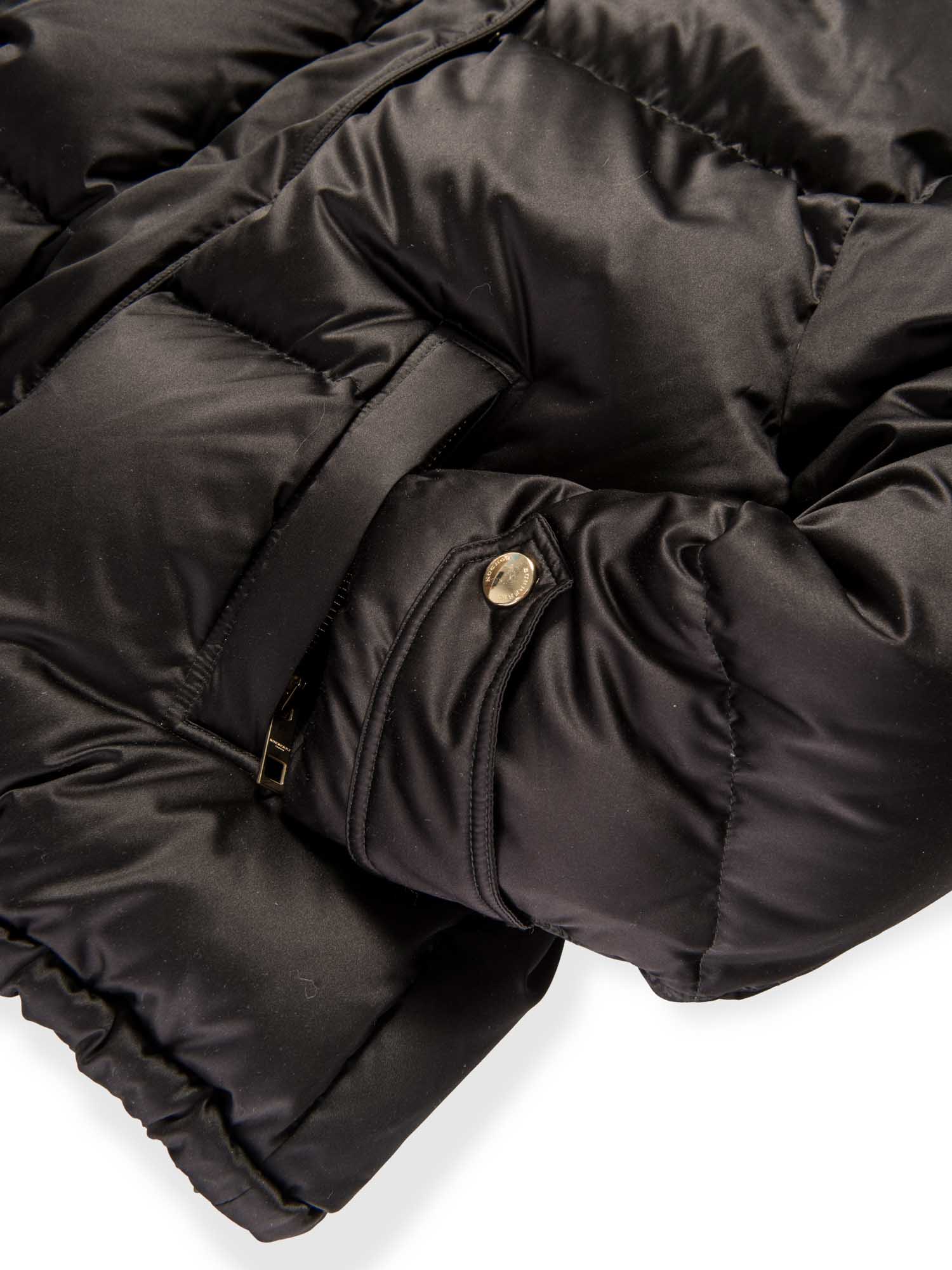 Burberry Fur Collar Oversized Puffer Down Jacket Black