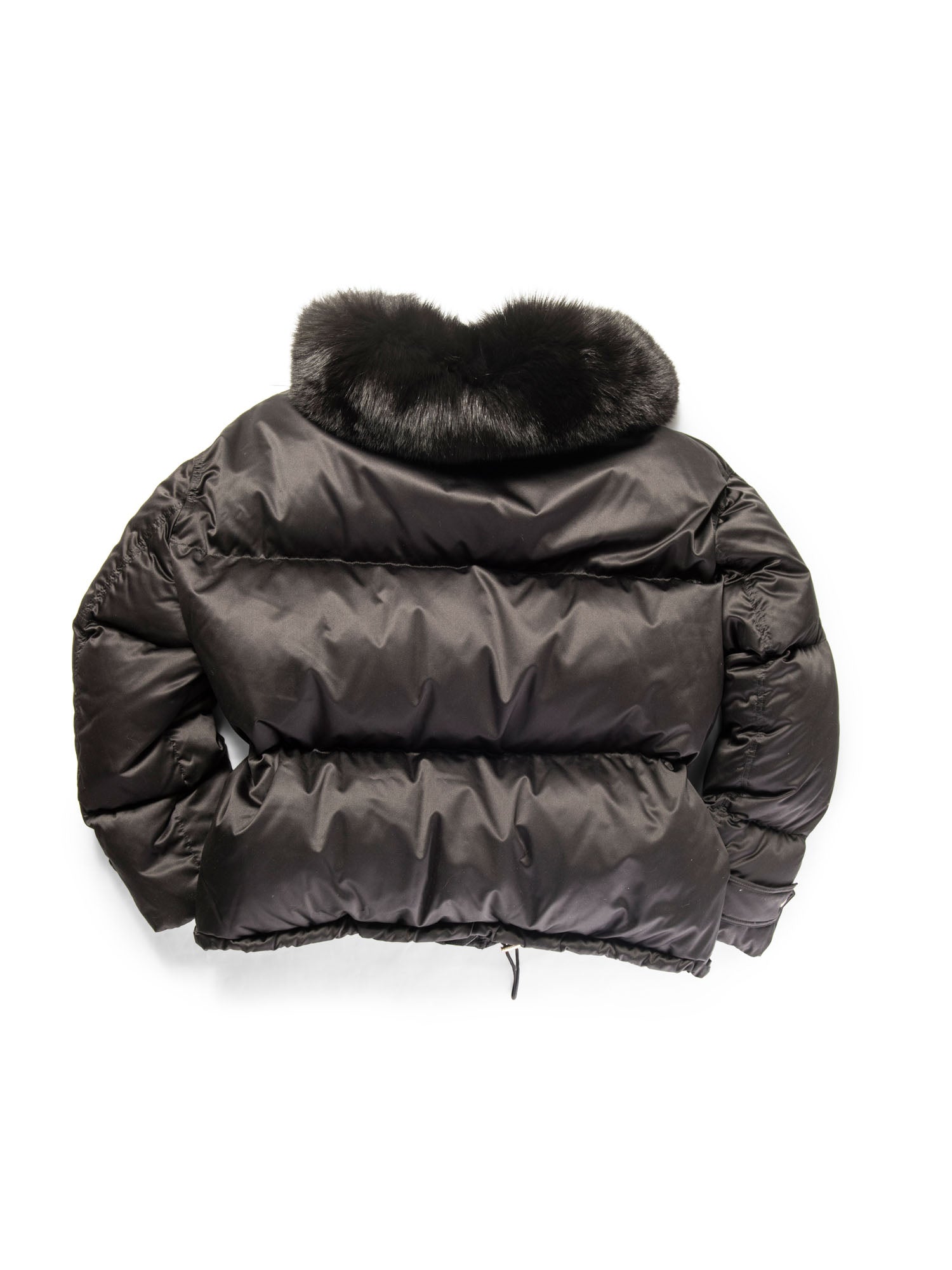 Burberry Fur Collar Oversized Puffer Down Jacket Black
