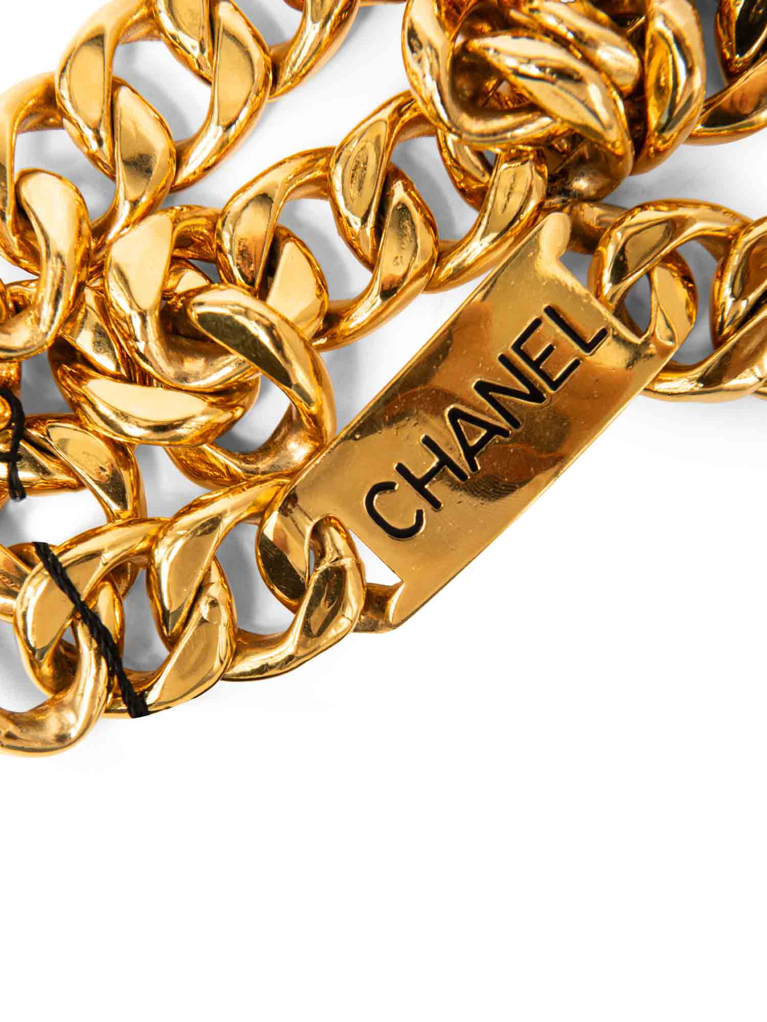 CHANEL Logo 24K Gold Plated Chunky Chain Belt
