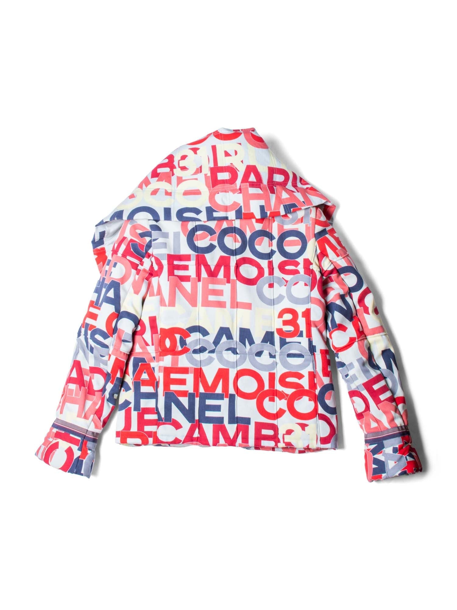 CHANEL Logo Vintage Coco Cambon Puffer Down Jacket Multicolor