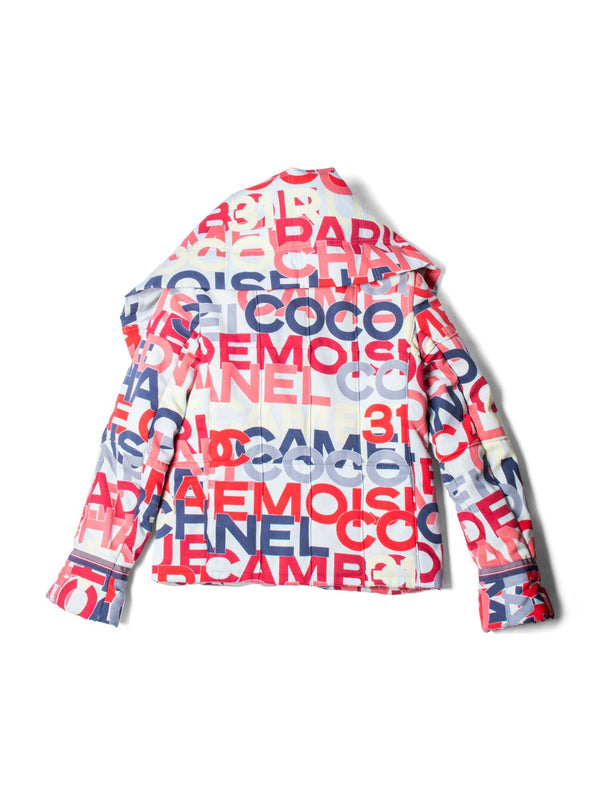 CHANEL Logo Vintage Coco Cambon Puffer Down Jacket Multicolor