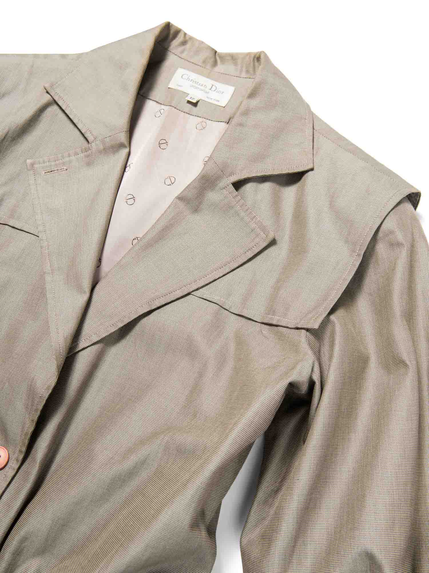 Christian Dior Drawstring Rain Jacket Grey Taupe
