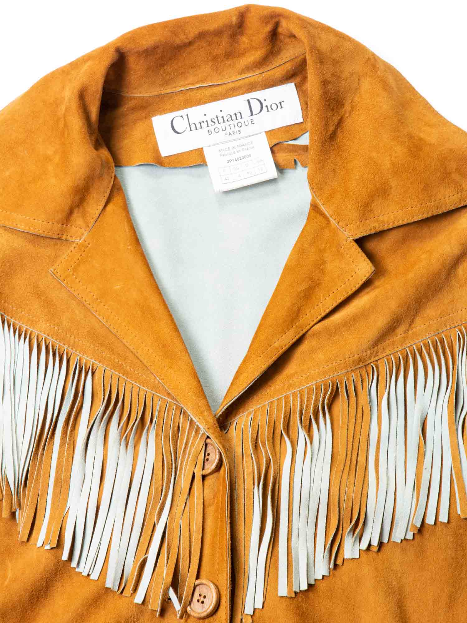 Christian Dior Suede Fringe Western Jacket Brown