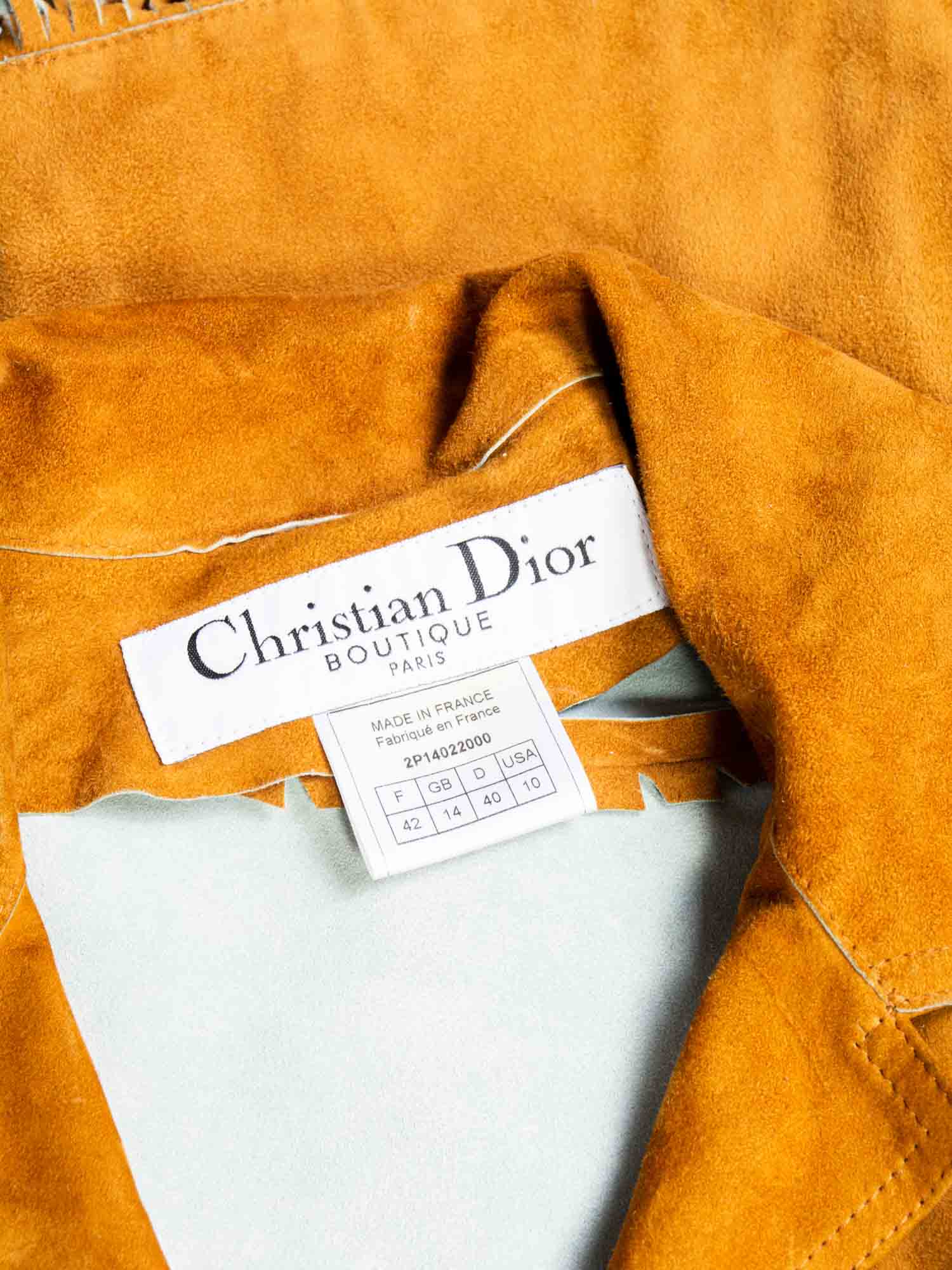 Christian Dior Suede Fringe Western Jacket Brown