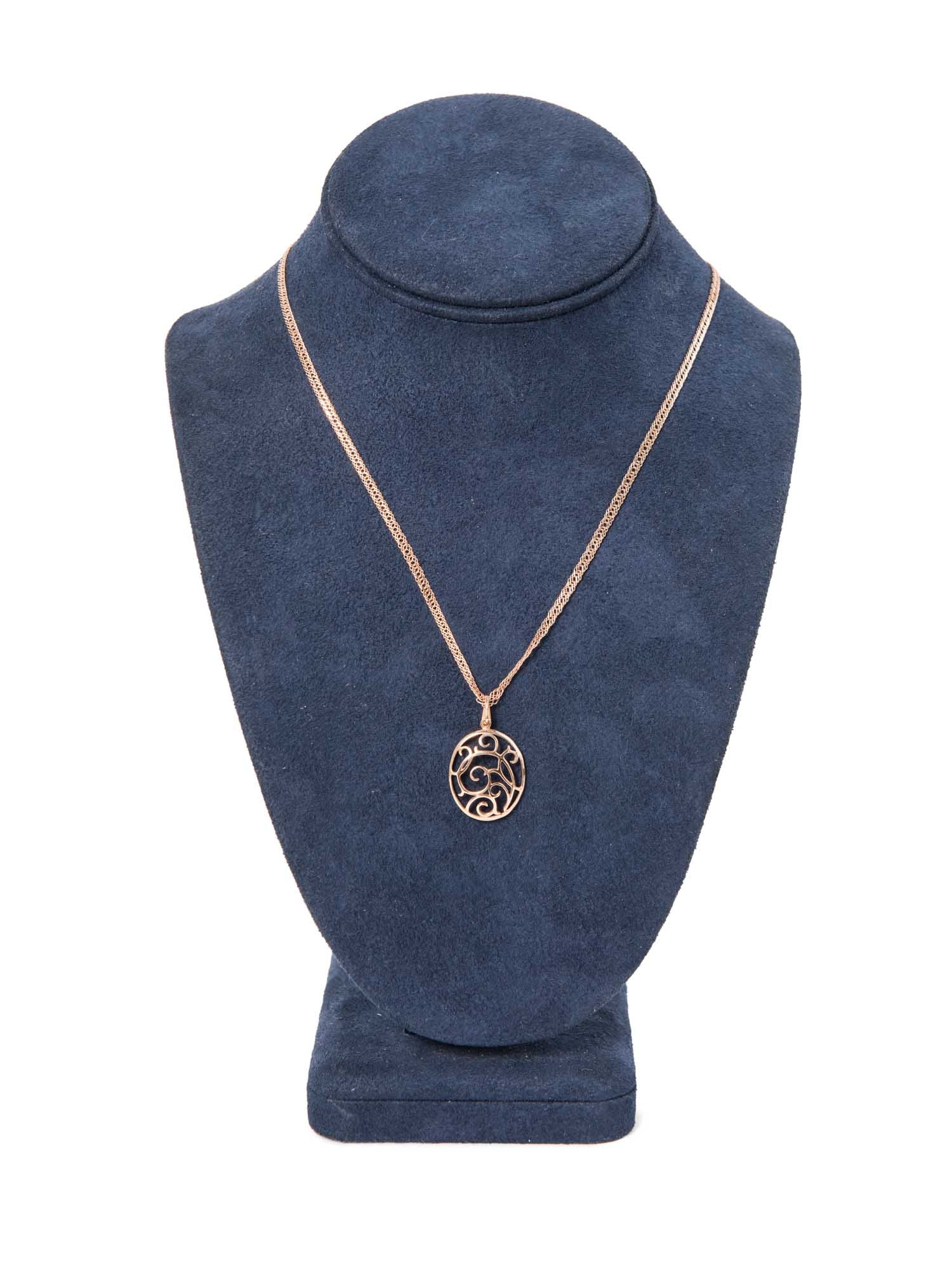 Custom 14K Gold Floral Motif Prosperity Necklace