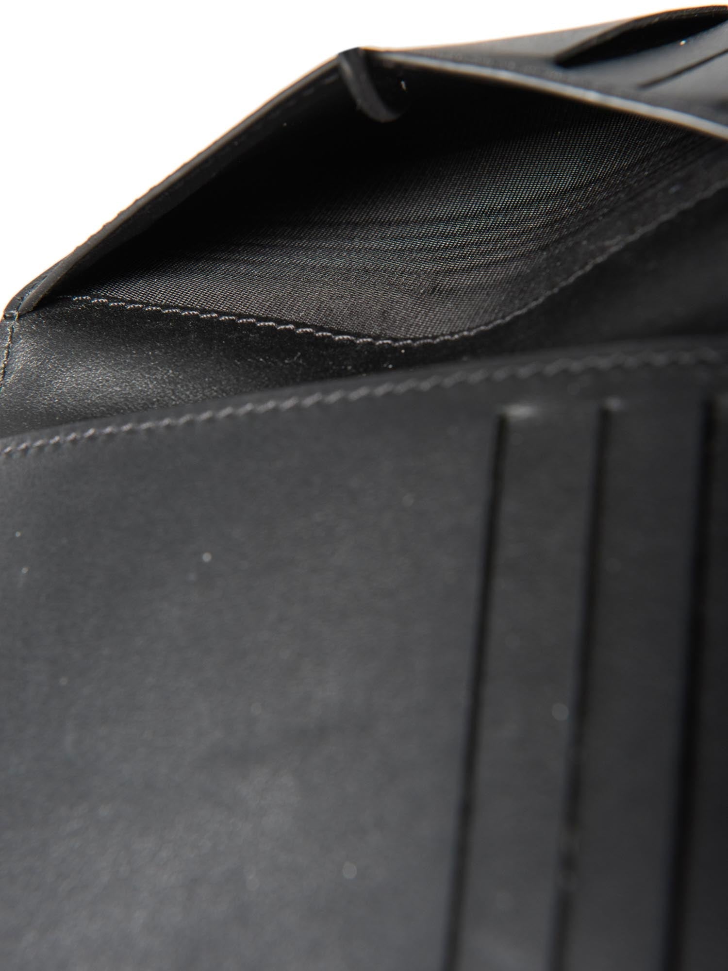 Givenchy Leather Paint Logo Unisex Wallet Black Silver