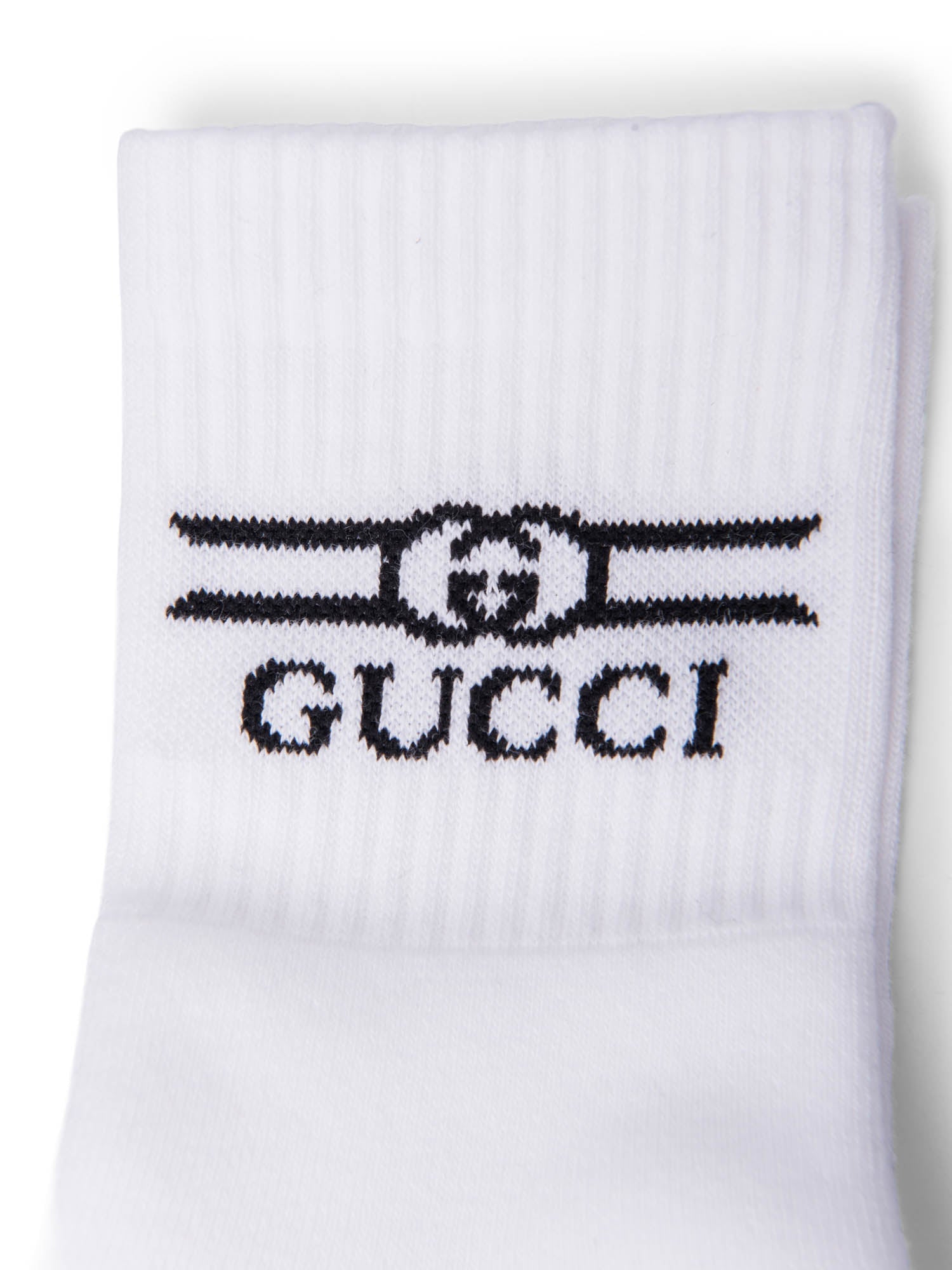 Gucci GG Logo Cotton Knit Socks White