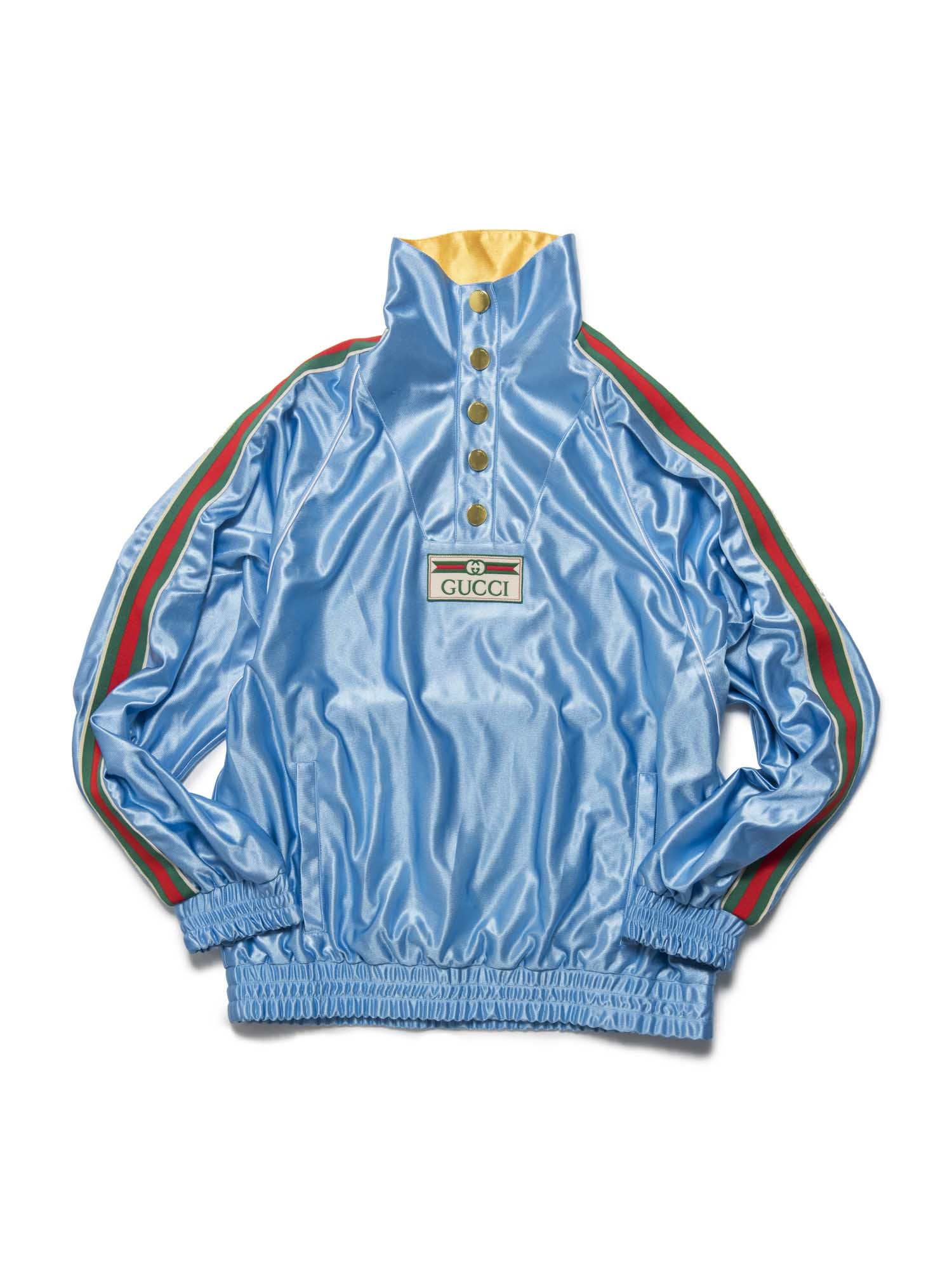 Gucci GG Logo Web Unisex Tracksuit Jacket Blue Multicolor