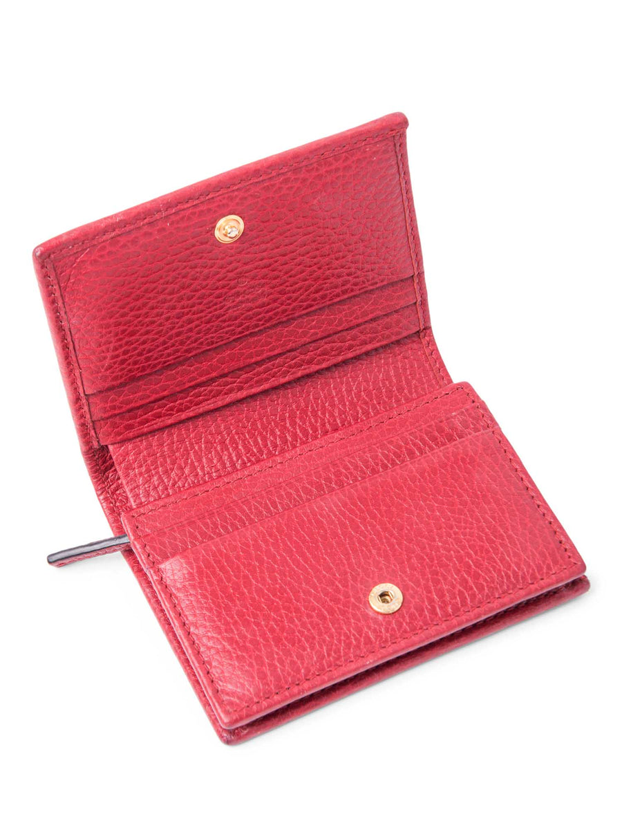 Gucci Marmont Flap Credit Card Wallet Red
