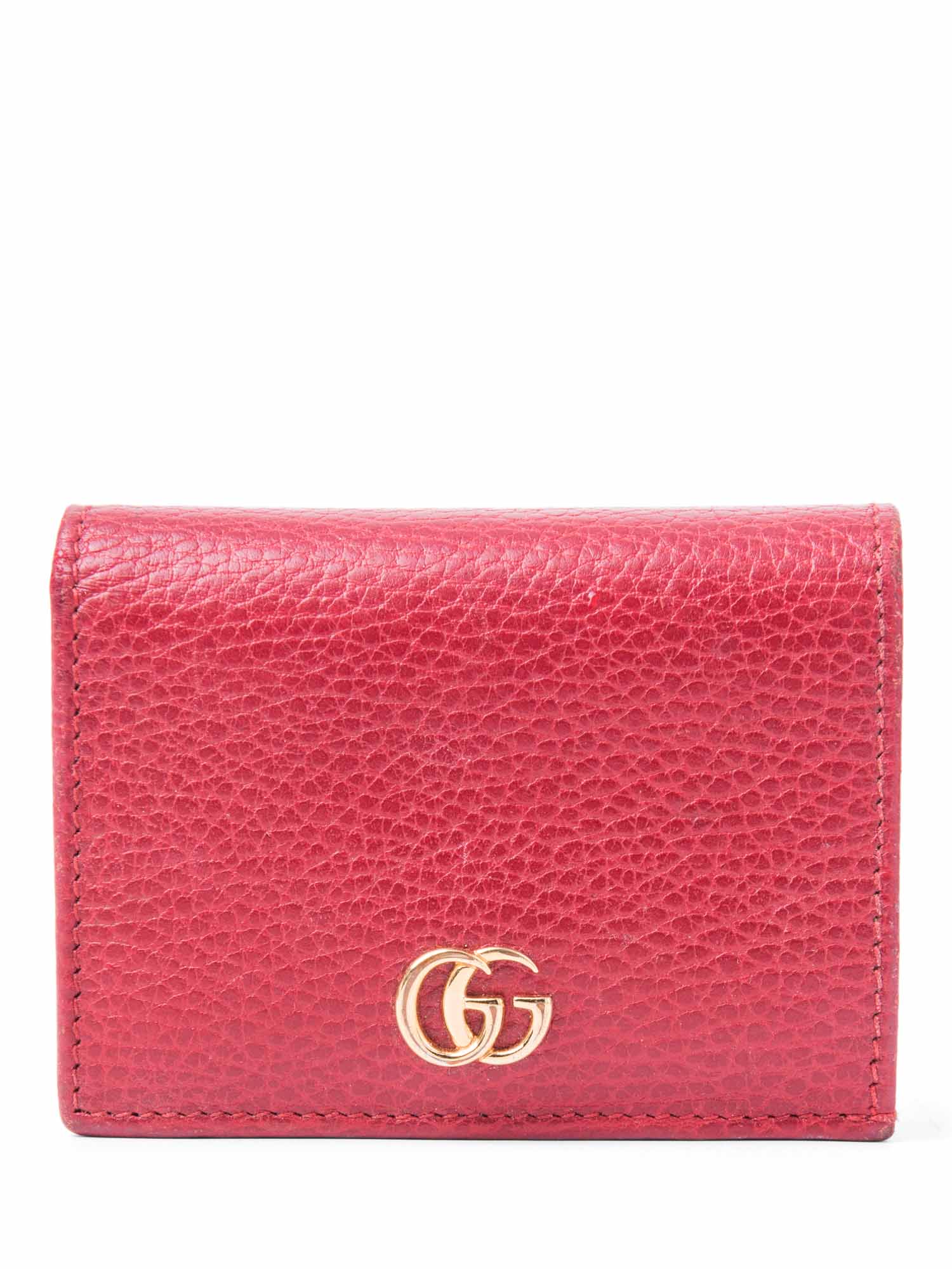 Gucci Marmont Flap Credit Card Wallet Red