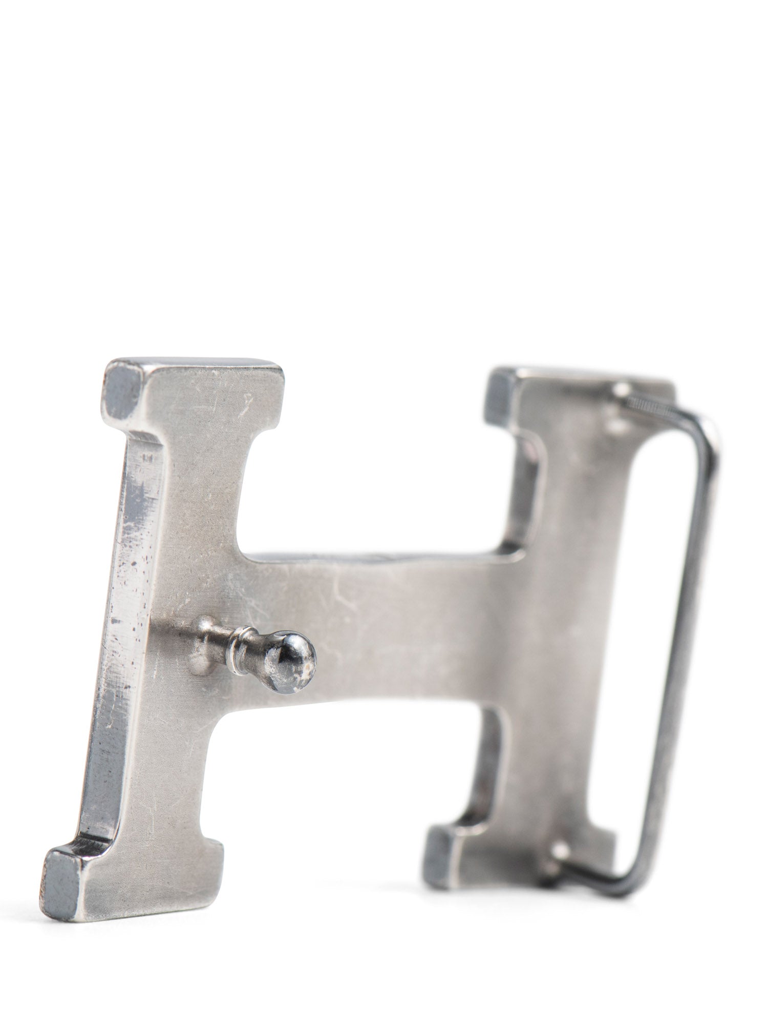 Hermes H Logo Constance Belt Buckle Silver