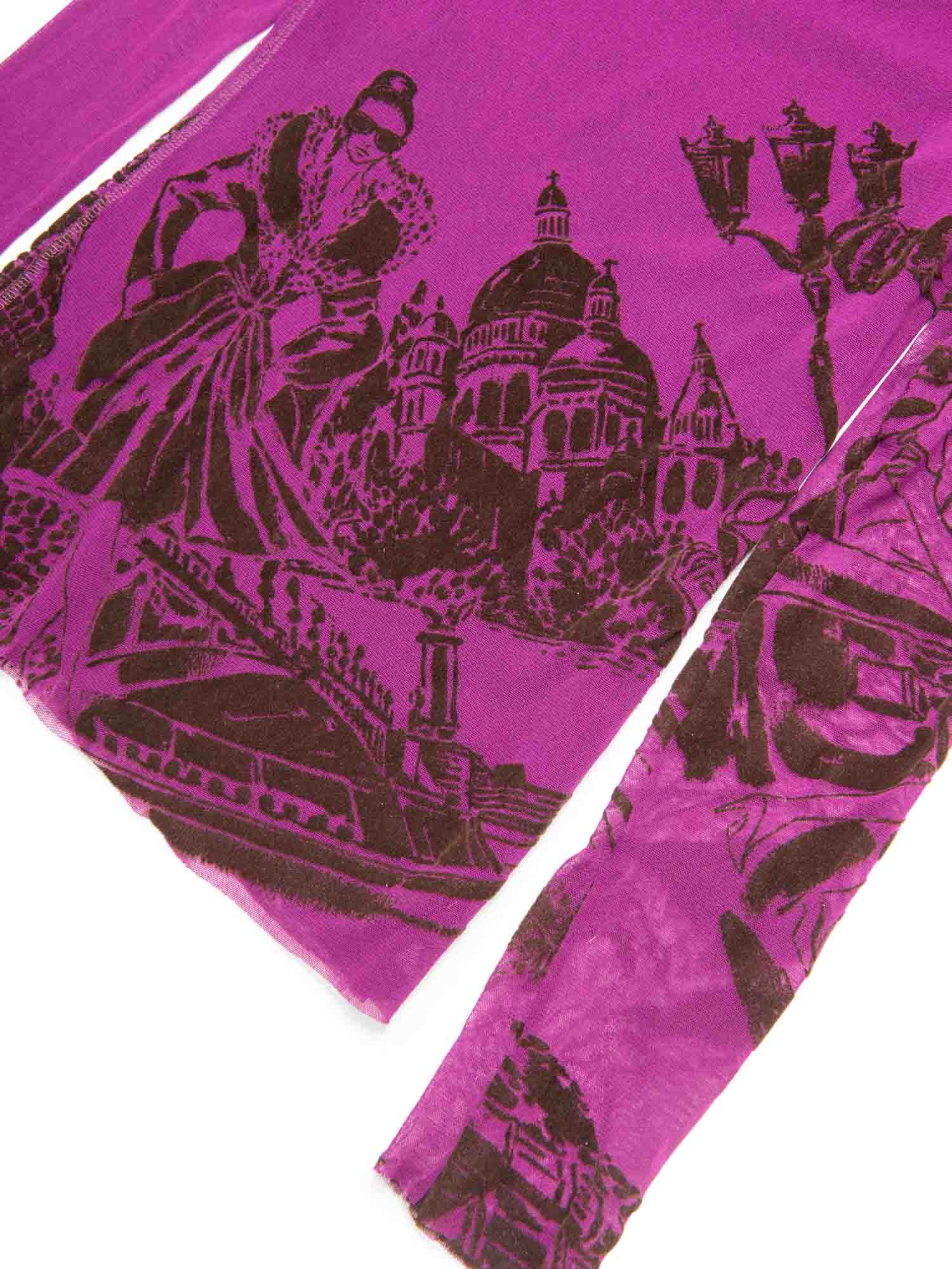 Jean Paul Gaultier Mesh Graphic Sweater Purple