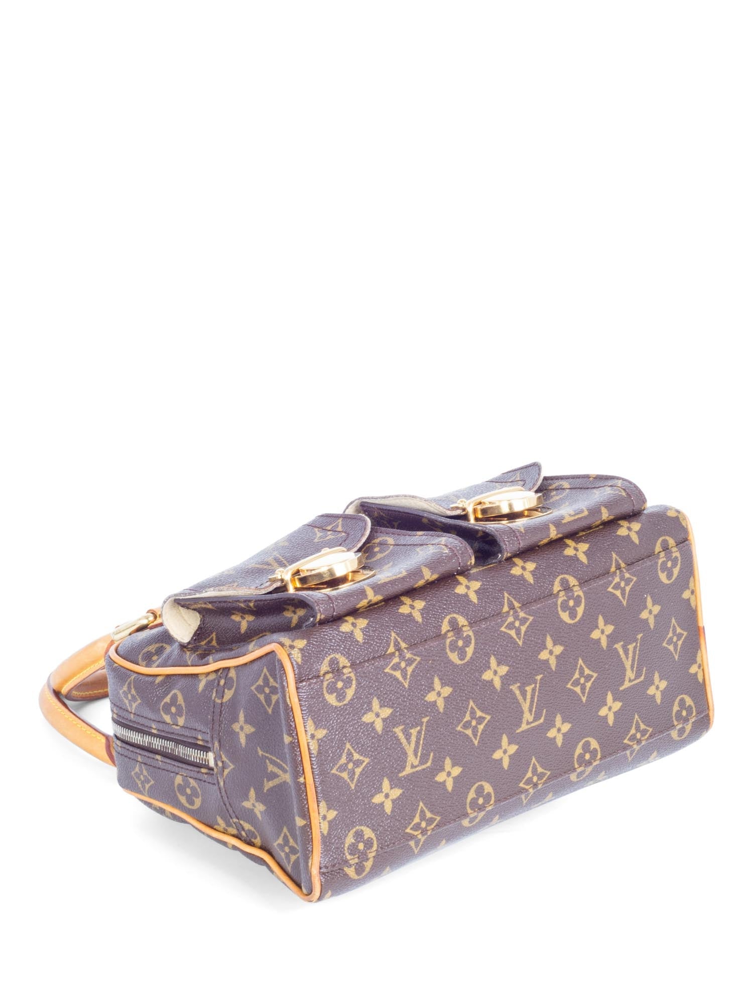 Louis Vuitton Monogram Manhattan PM Top Handle Bag Brown