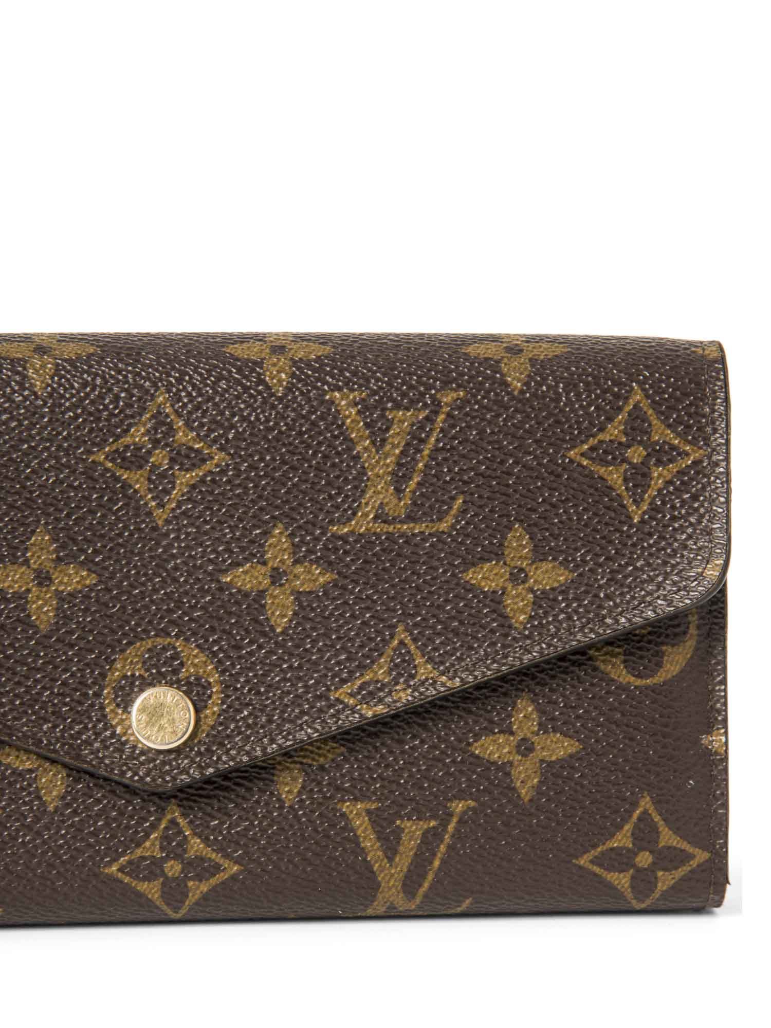 Louis Vuitton Monogram Sarah Flap Wallet Brown