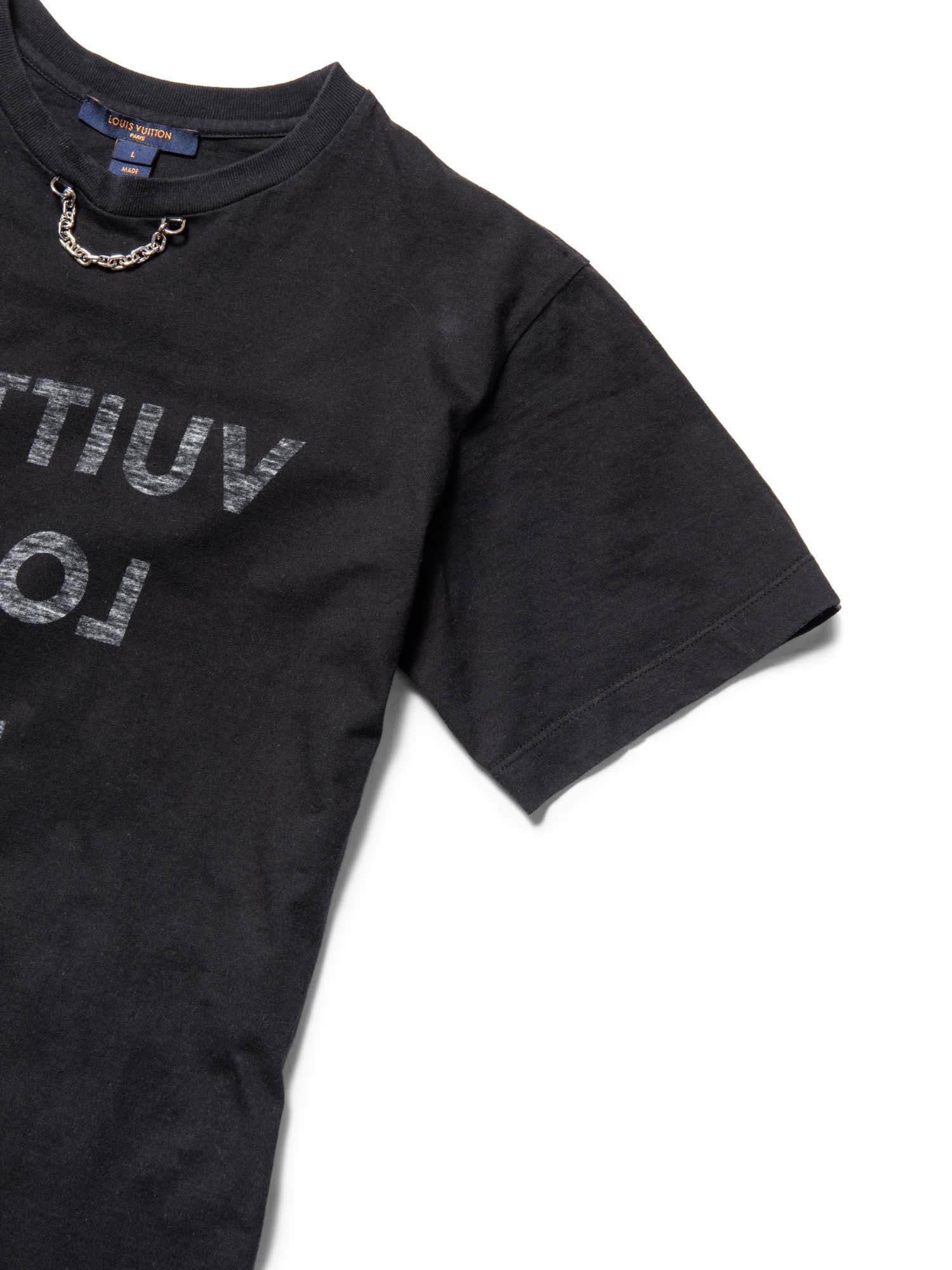 Louis Vuitton Reverse Logo Chain Icons Short Sleeve Shirt Black
