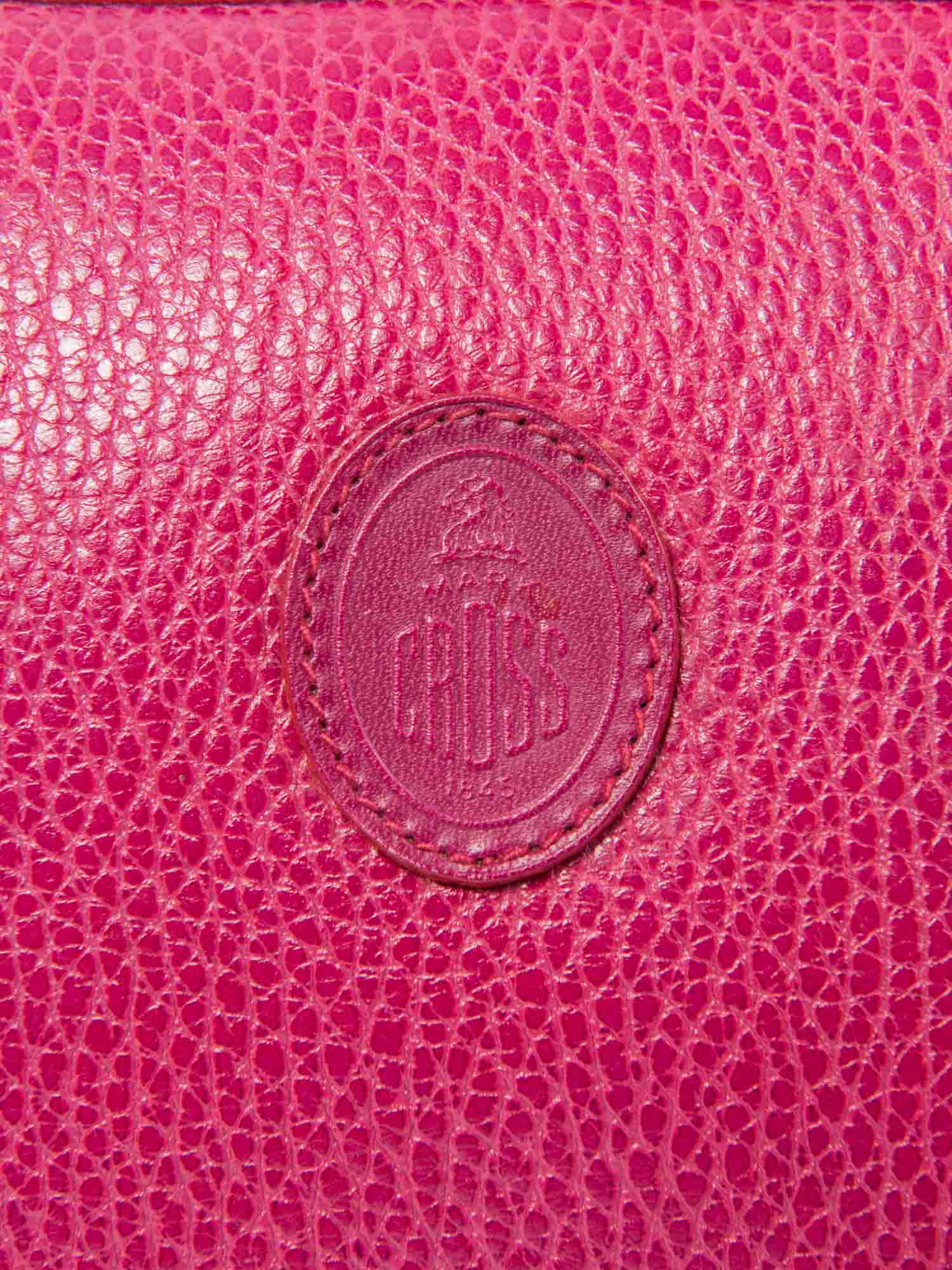 Mark Cross Logo Pebble Leather Messenger Bag Hot Pink
