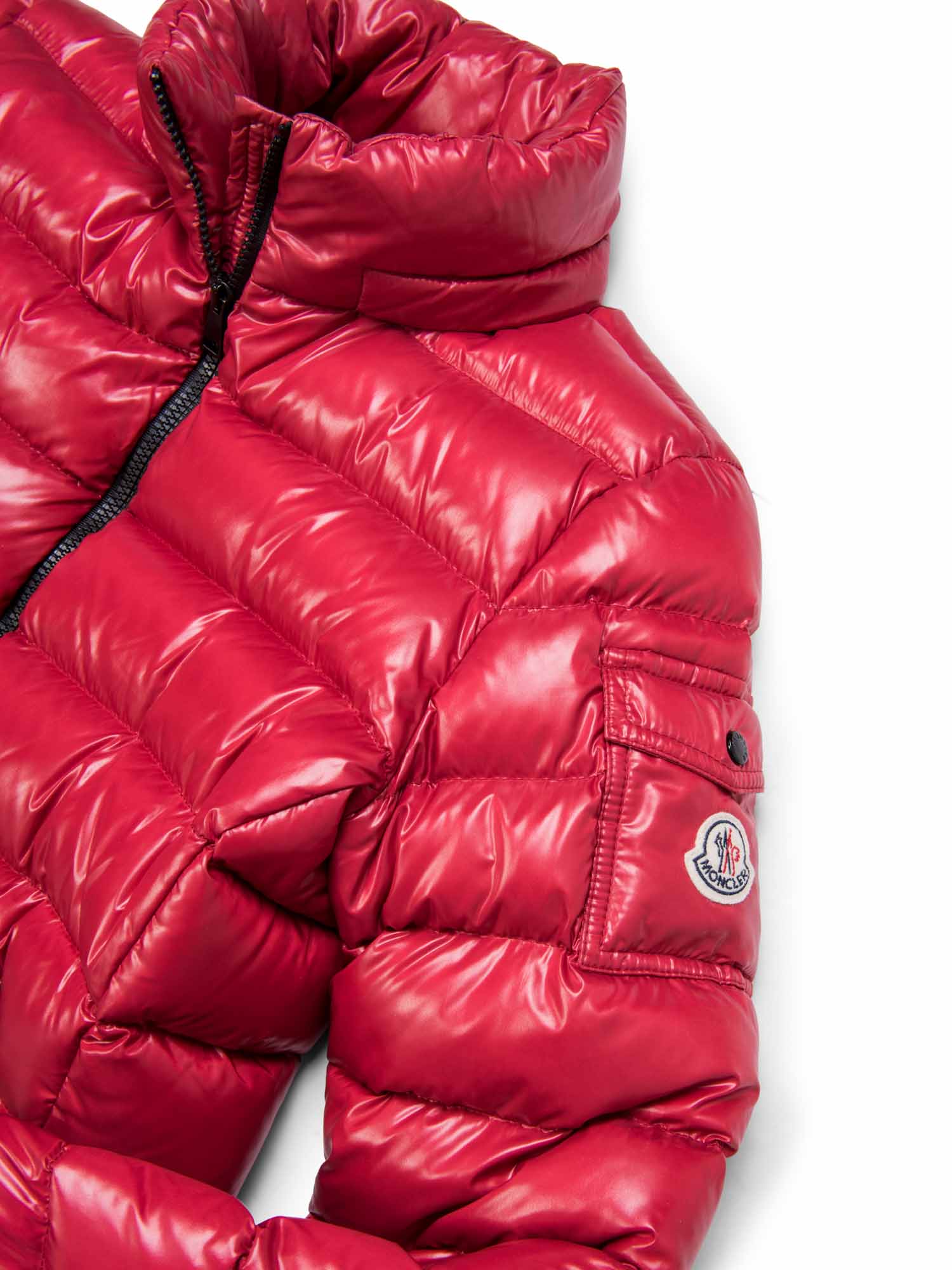 Moncler Logo Quilted Down Puffer Jacket Red