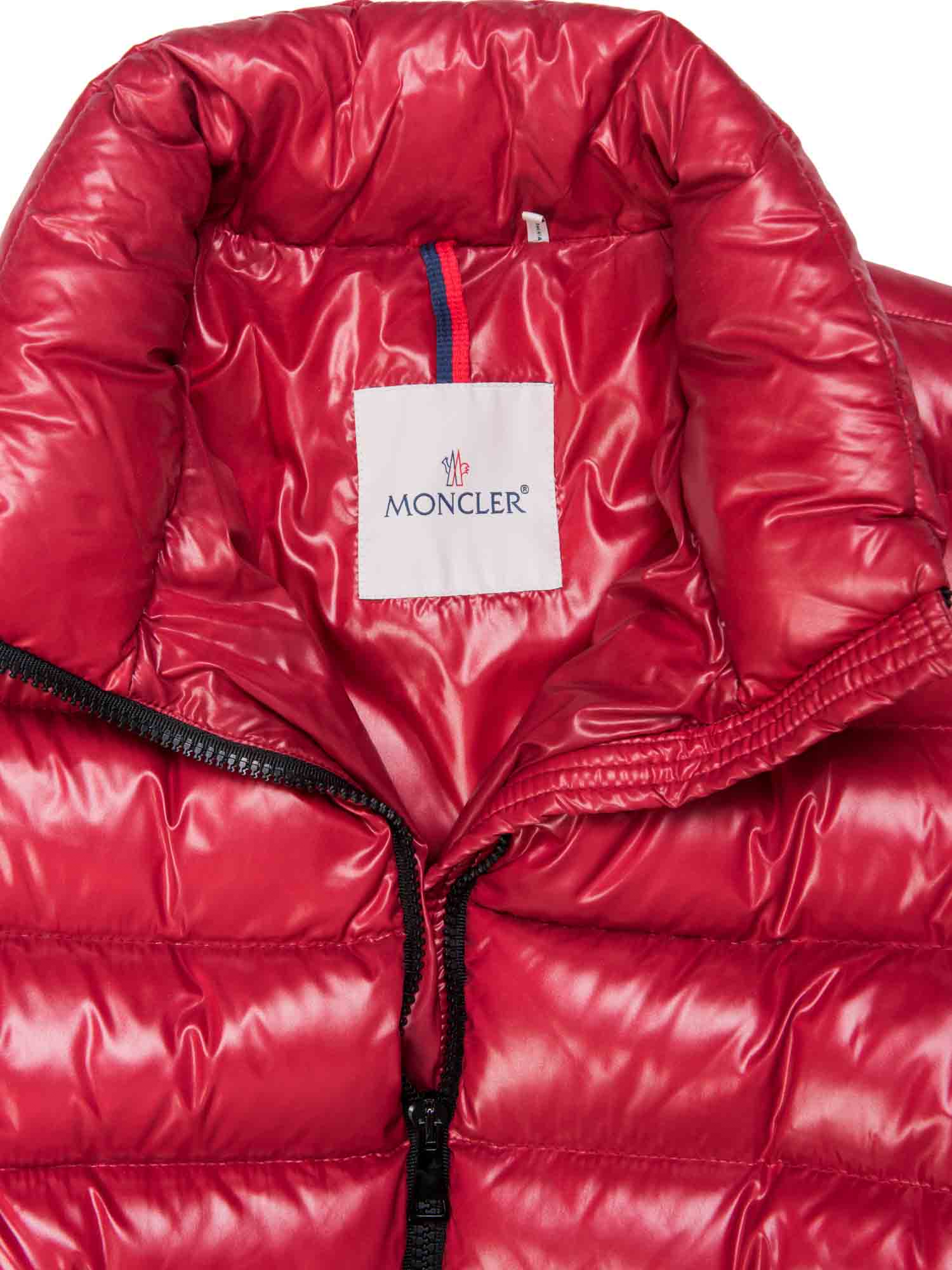 Moncler Logo Quilted Down Puffer Jacket Red