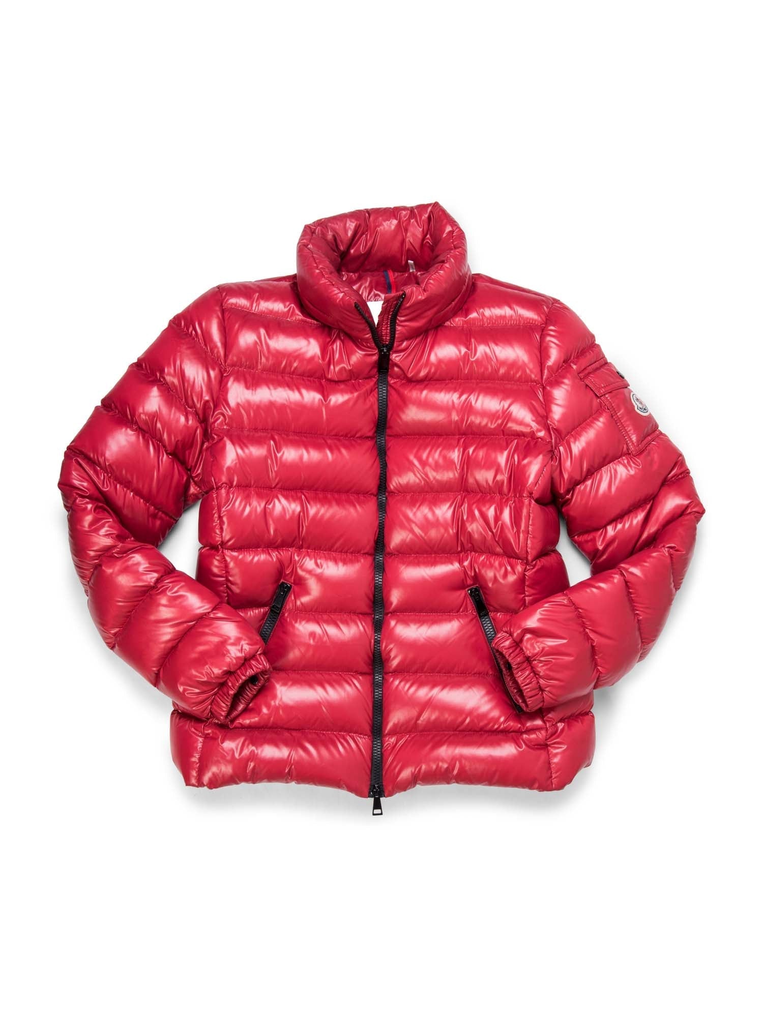 Moncler Logo Quilted Down Puffer Jacket Red