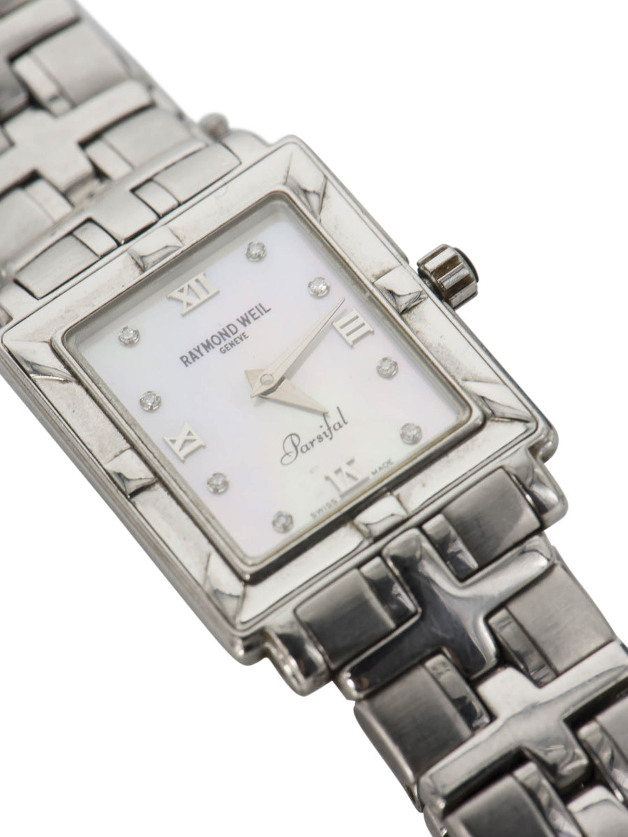 Raymond Weil Logo Diamond Mother of Pearl Square Watch