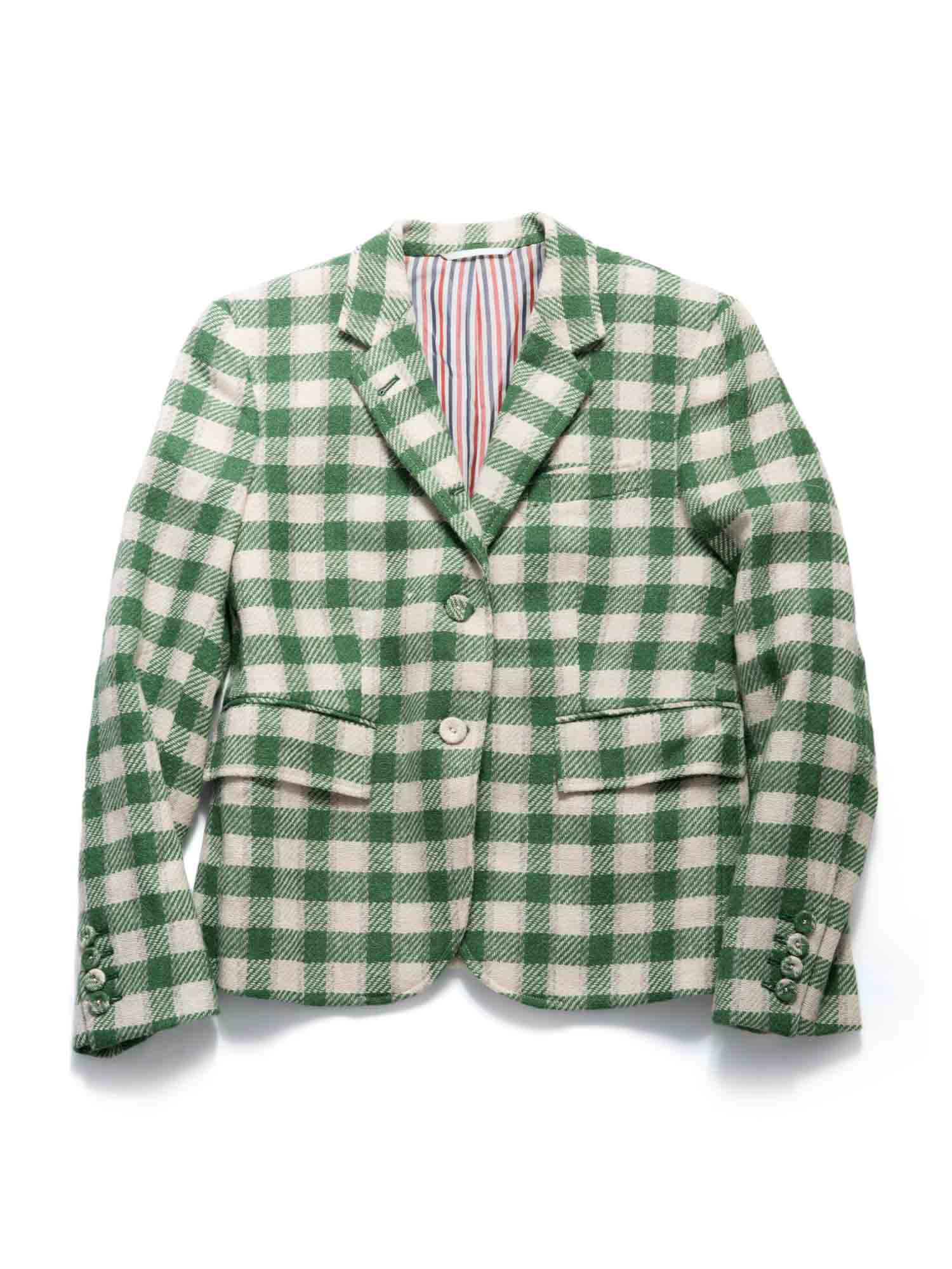 Thom Browne Wool Checkered Pocket Jacket Green