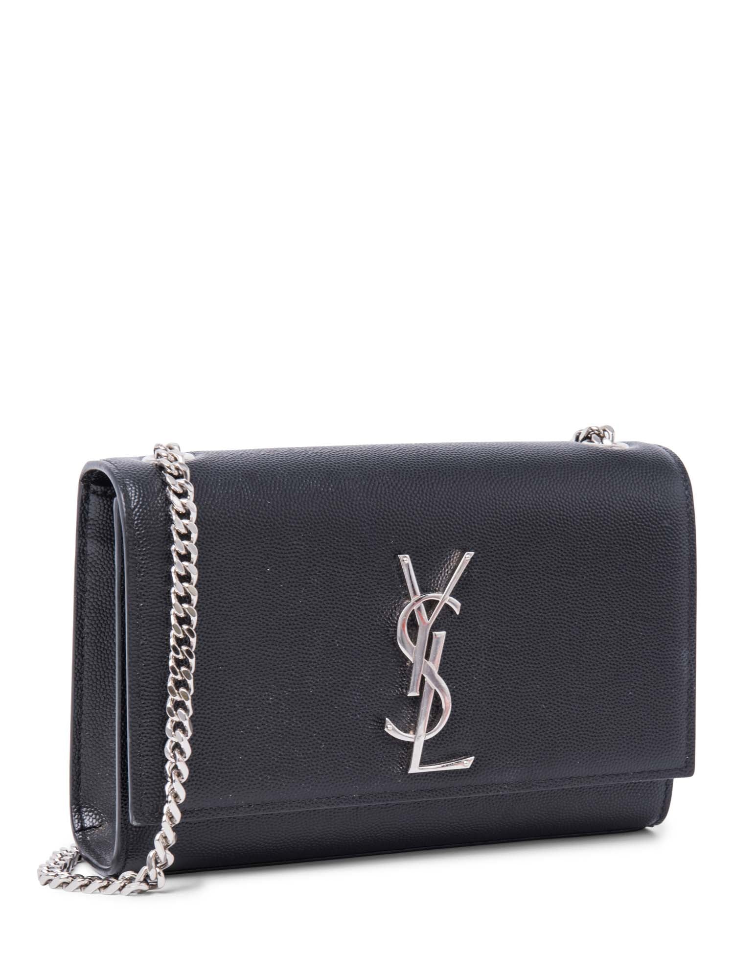 Yves Saint Laurent Leather Kate Small Messenger Bag Black Silver