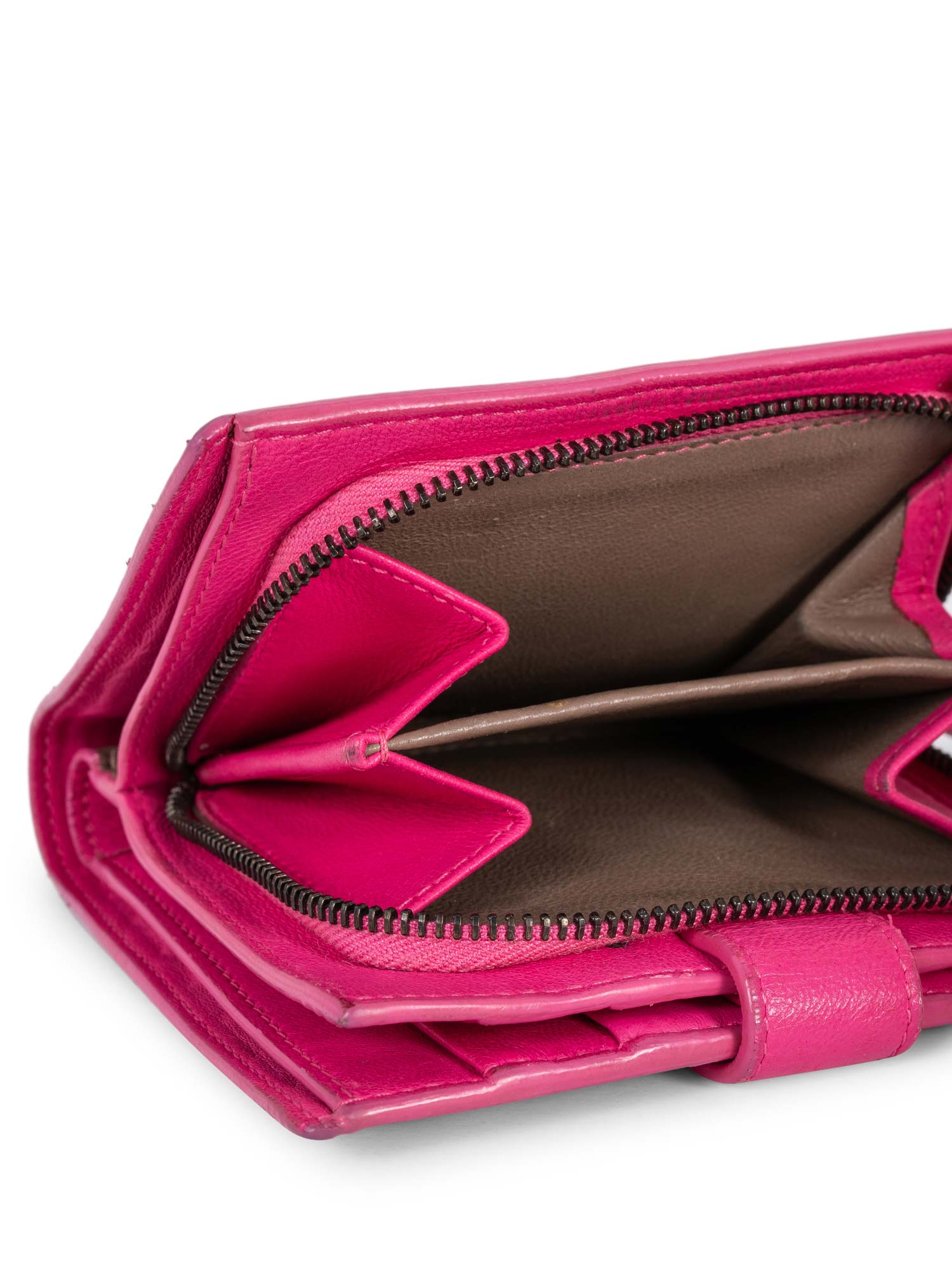 Bottega Veneta Intrecciato Leather Square Wallet Pink