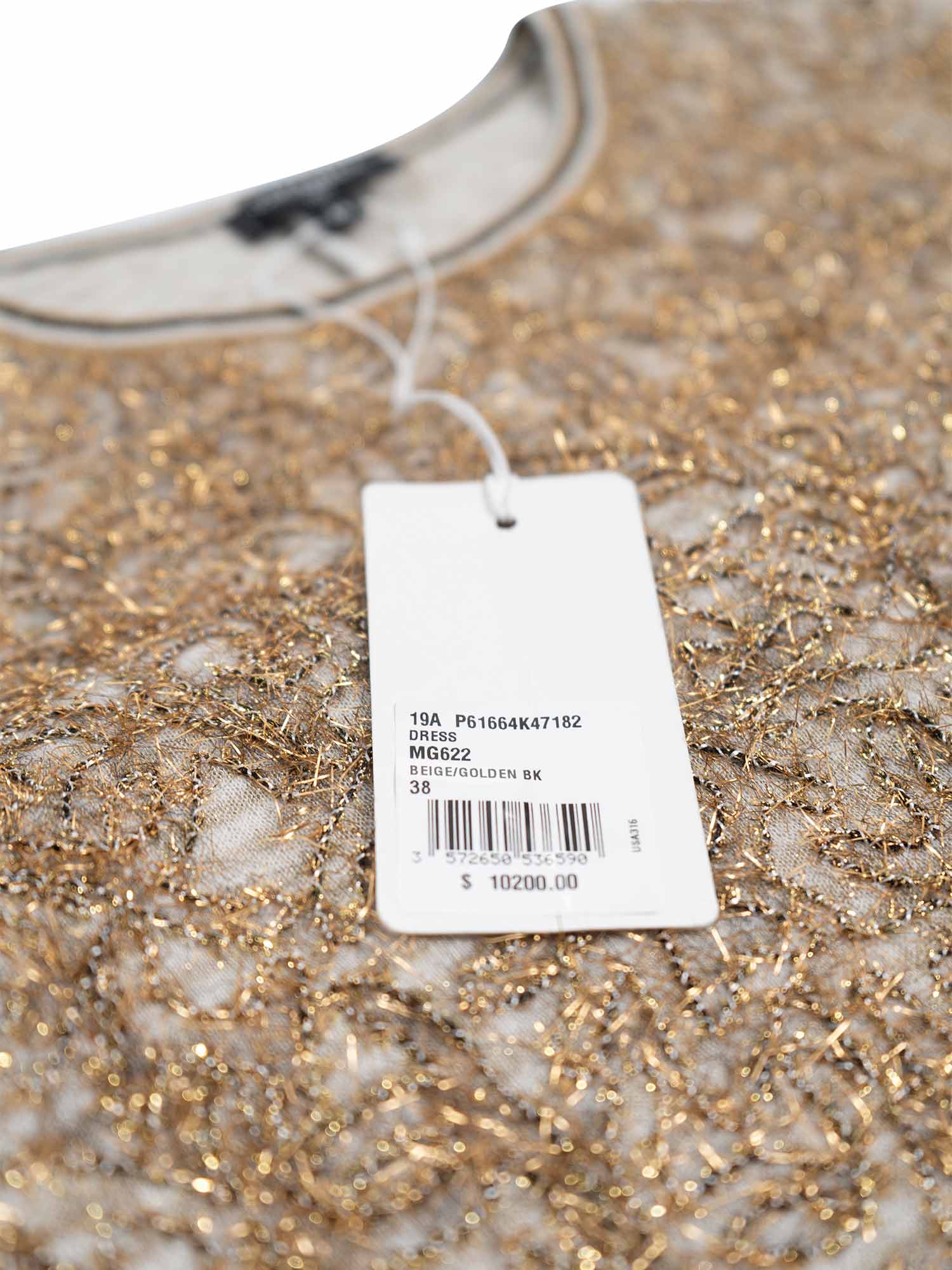 CHANEL 19A Runway CC Logo Lesage Knit Mermaid Long Dress Gold