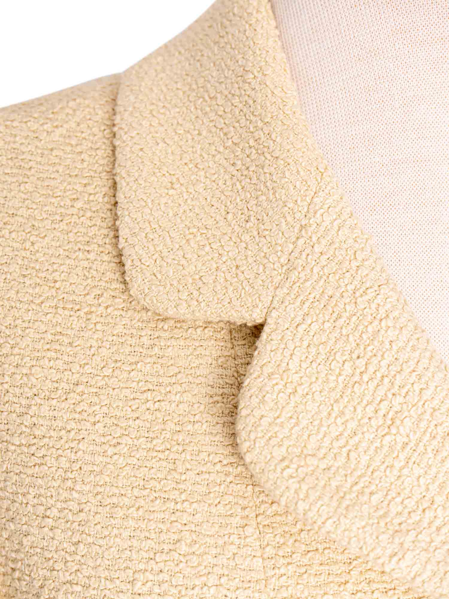 CHANEL CC Logo 90s Tweed Fitted Jacket Beige