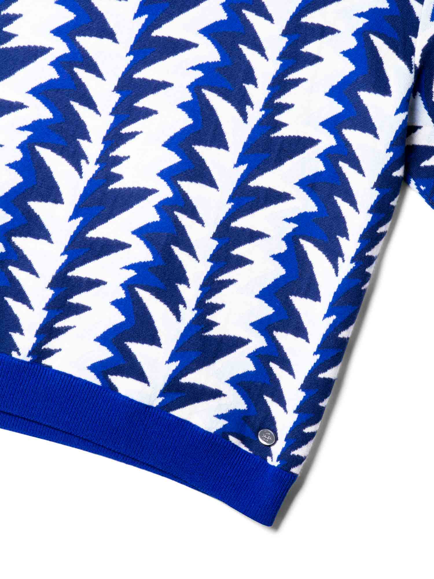 CHANEL Cashmere Blend Abstract Oversized Sweater Blue White