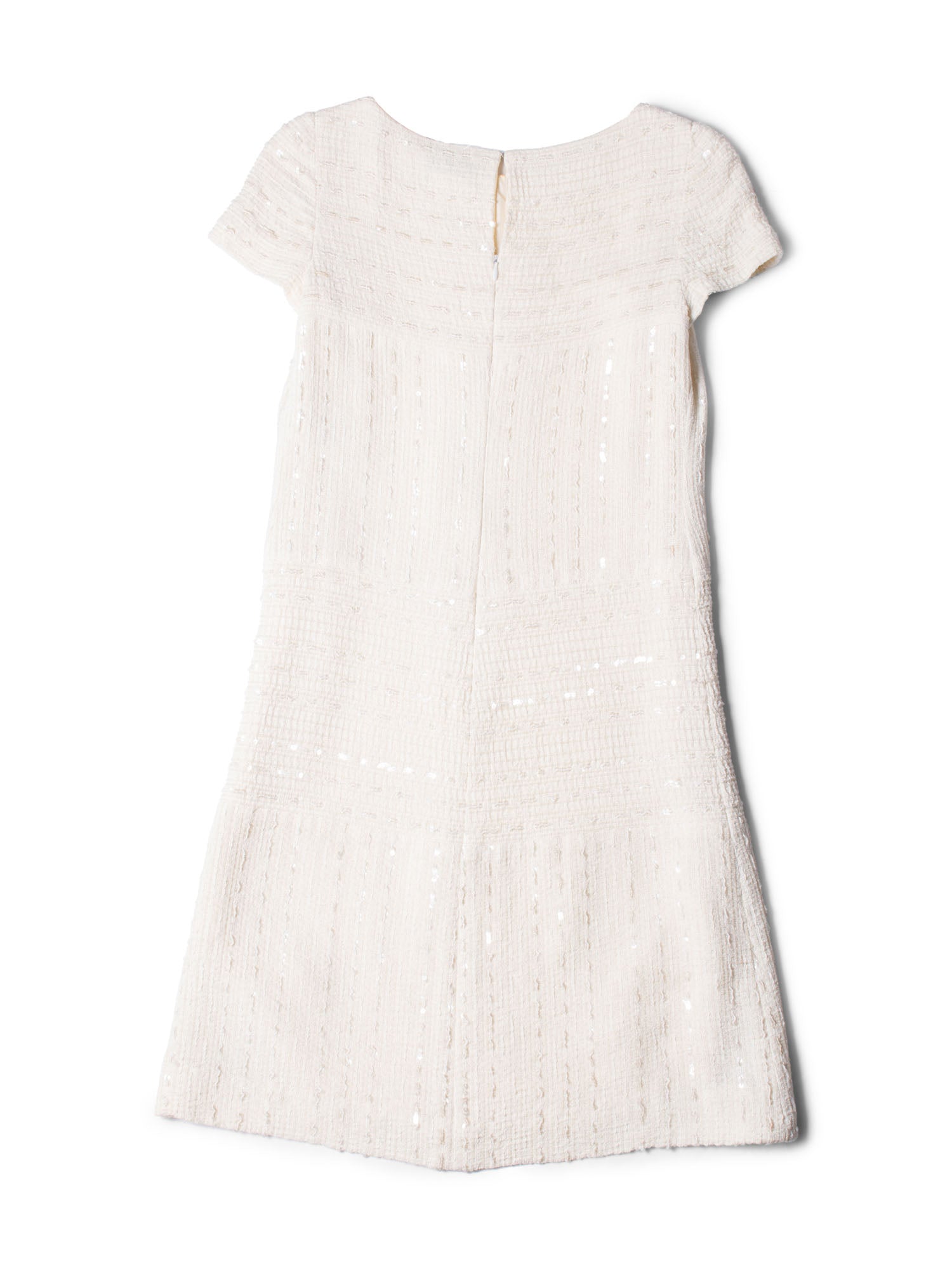 CHANEL Lesage Tweed Sequin Midi Dress Ivory
