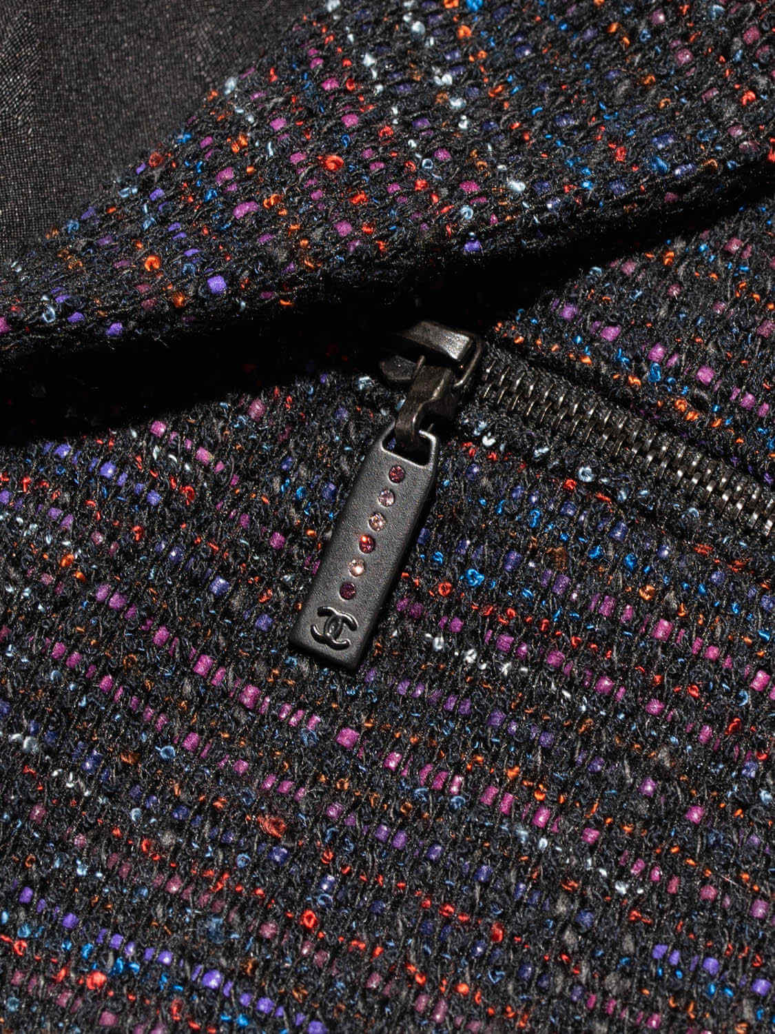 CHANEL Wool Tweed Pant Suit Set Multicolor