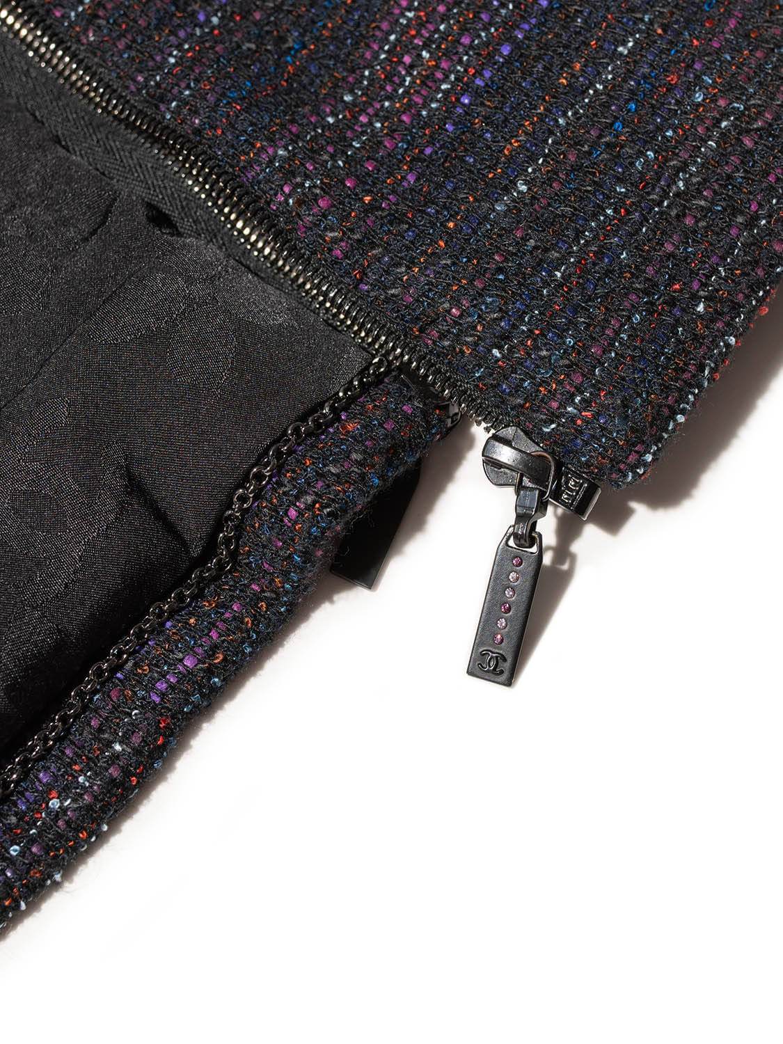 CHANEL Wool Tweed Pant Suit Set Multicolor