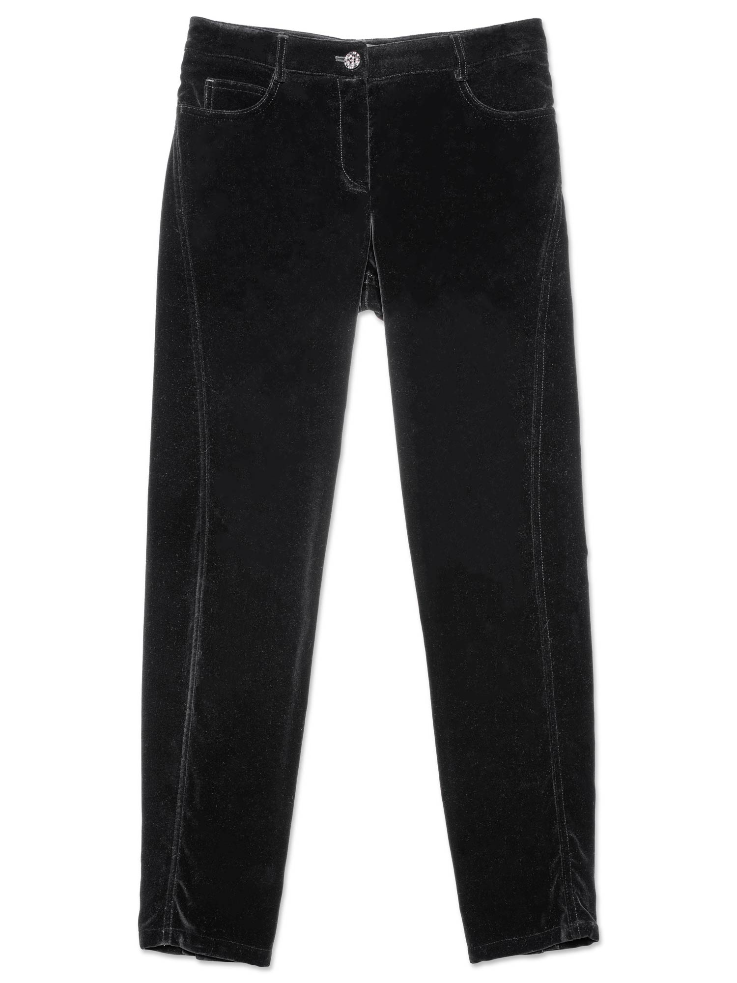 Chanel CC Logo Velvet Pants Black