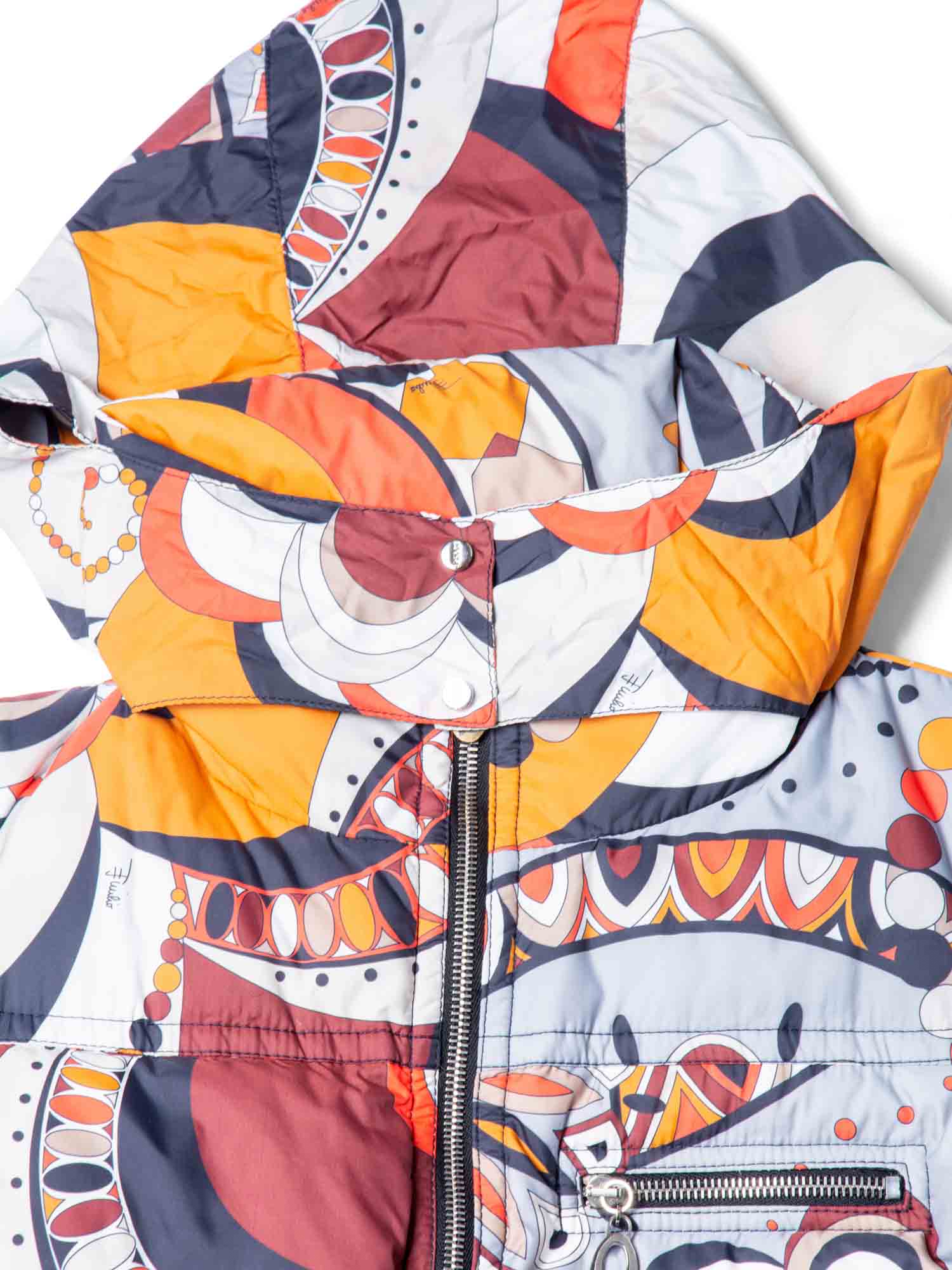 Emilio Pucci Belted Hood Puffer Coat Multicolor