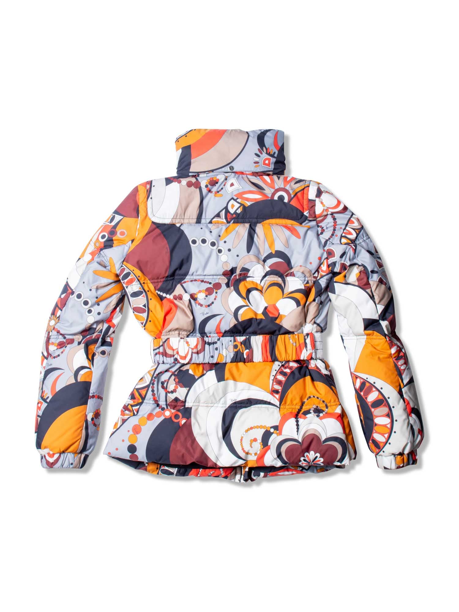 Emilio Pucci Belted Hood Puffer Coat Multicolor