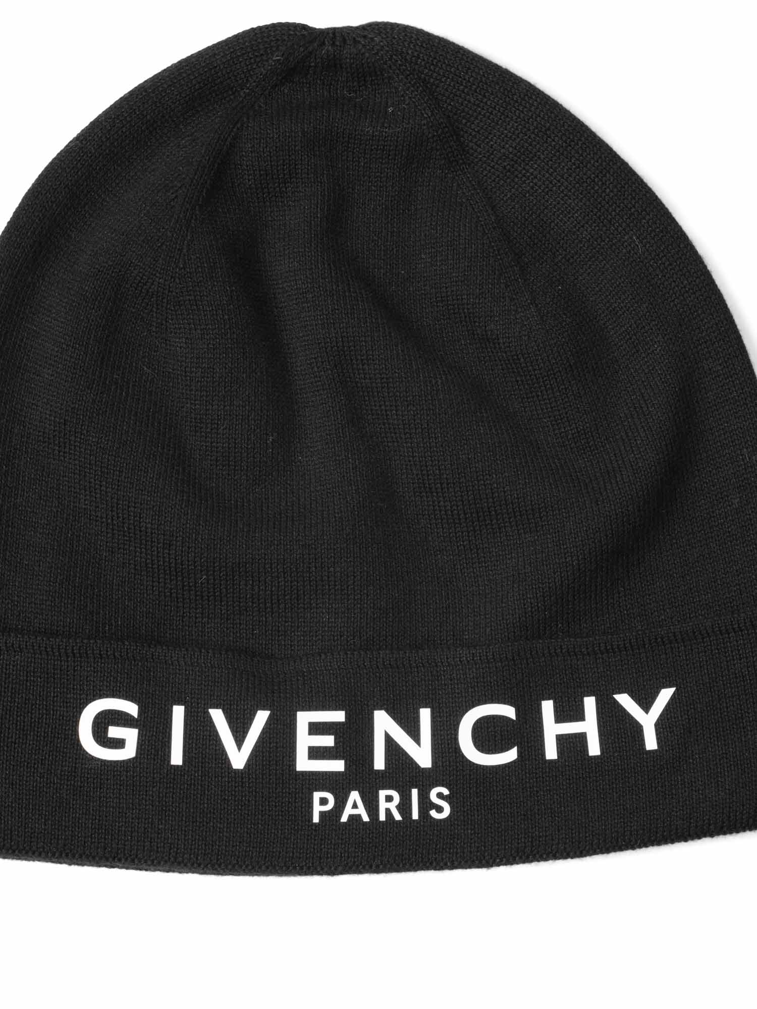 Givenchy Logo Knit Beanie Hat Black