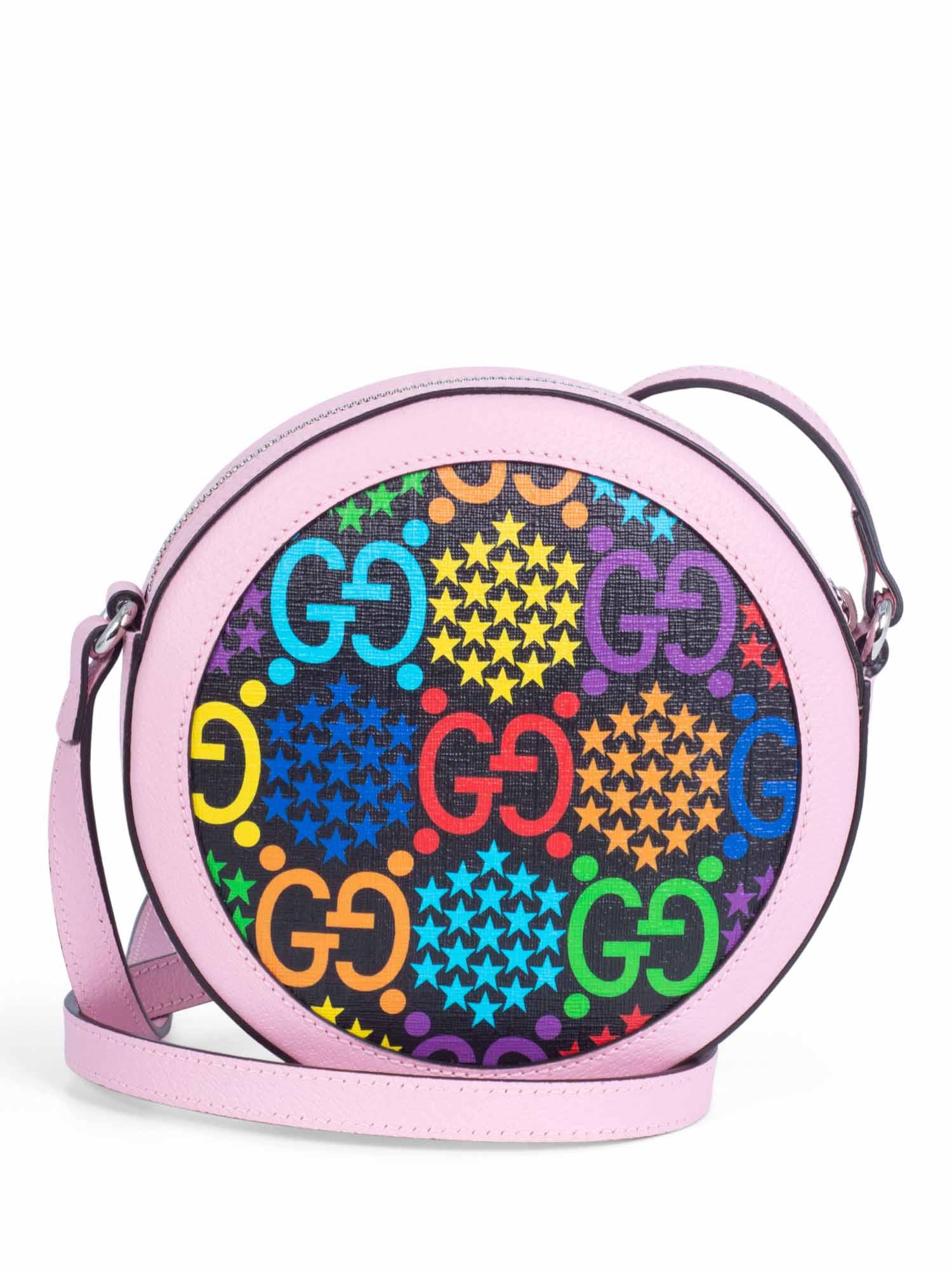 Gucci GG Supreme Monogram Psychedelic Round Messenger Bag Pink