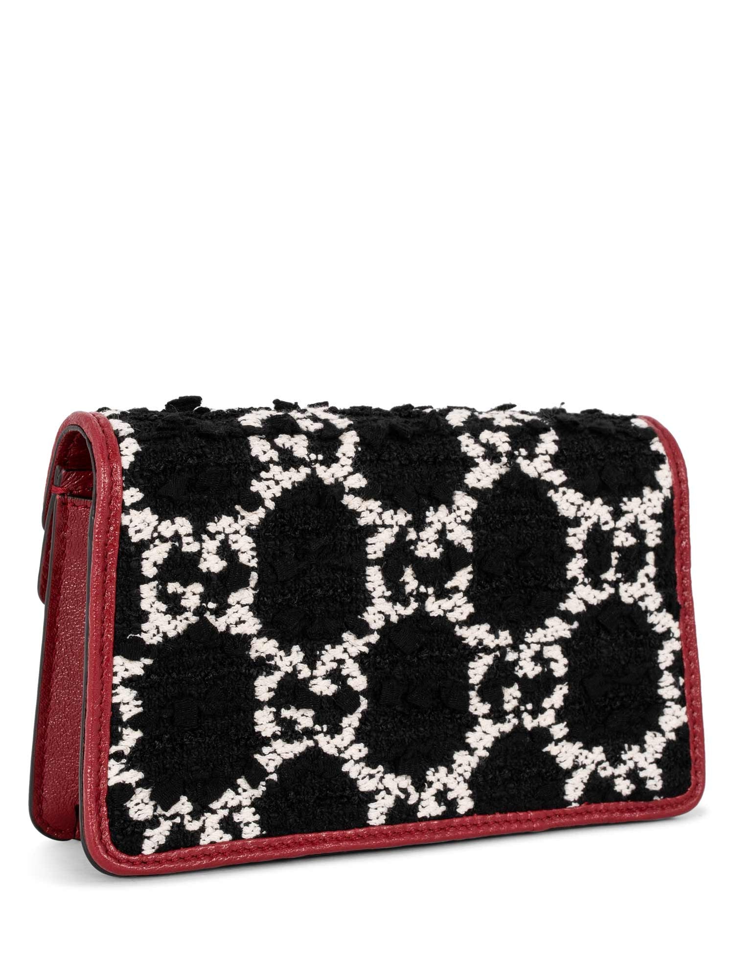 Gucci Tweed Monogram Dionysus Super Mini Flap Bag Black