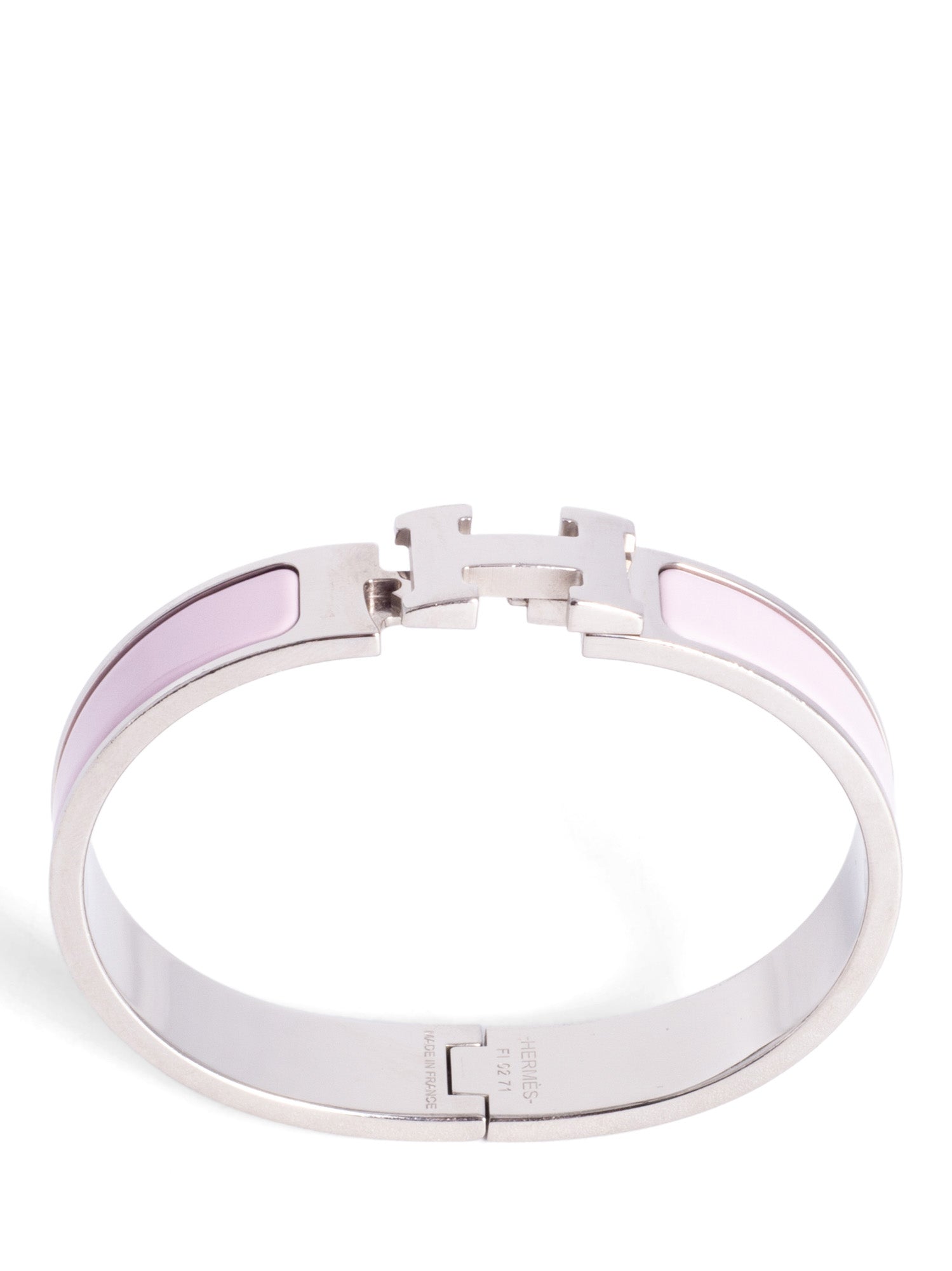 Hermes Enamel Narrow Clic Clac H Bracelet PM Blush Pink