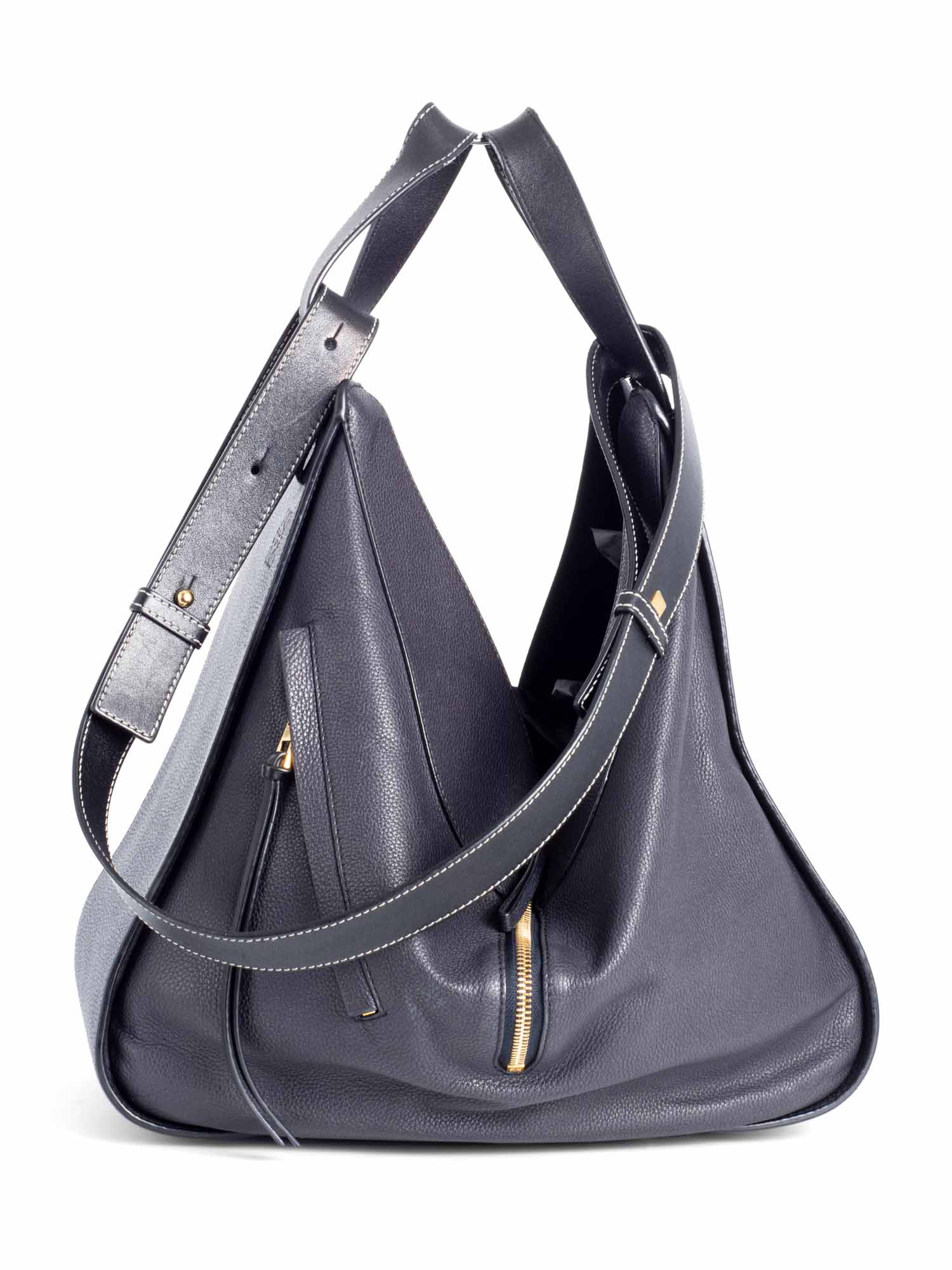 Loewe Leather Hammock Bag Navy Blue