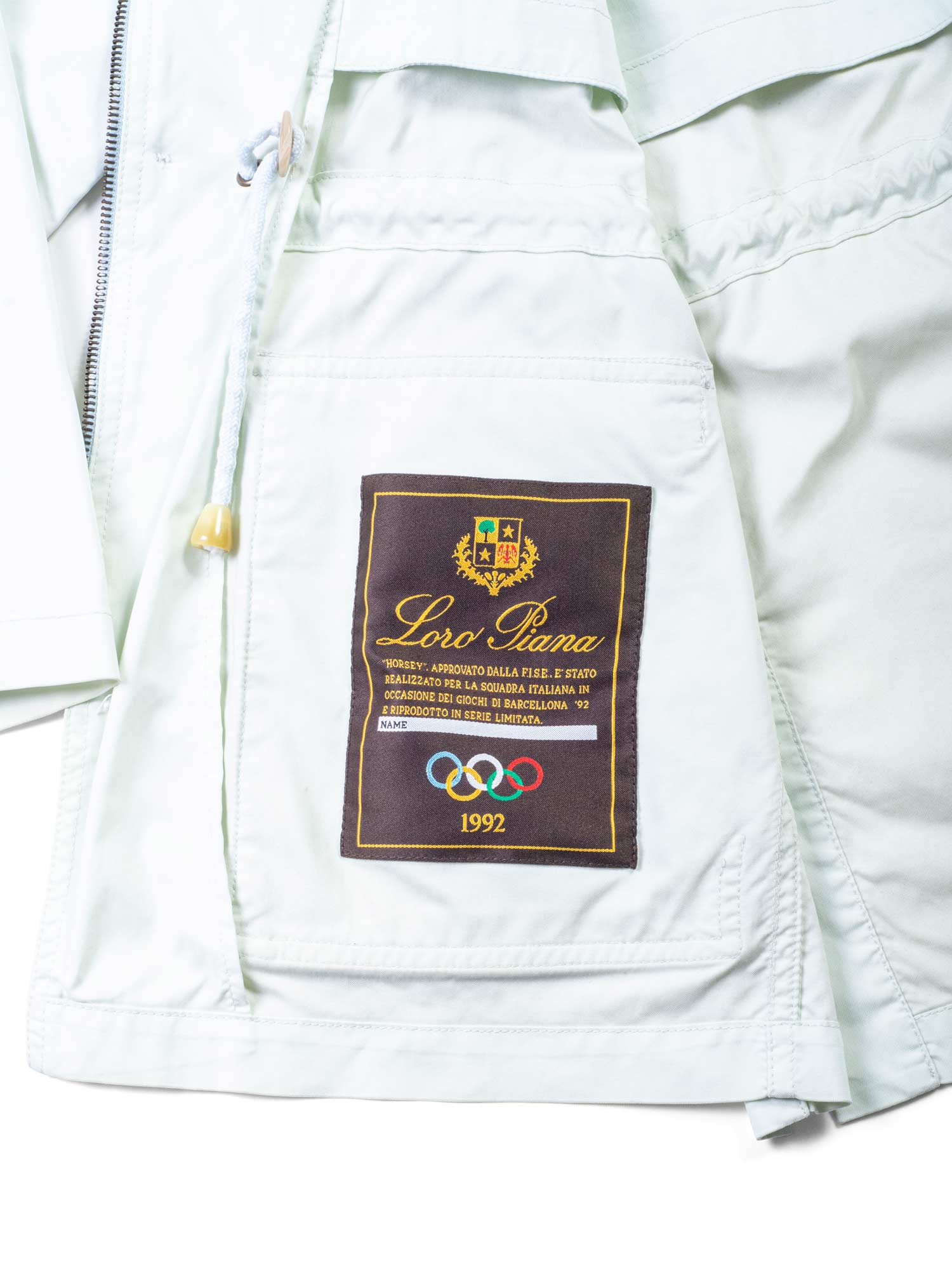 Loro Piana Shell Olympic Games 1992 Jacket Light Green