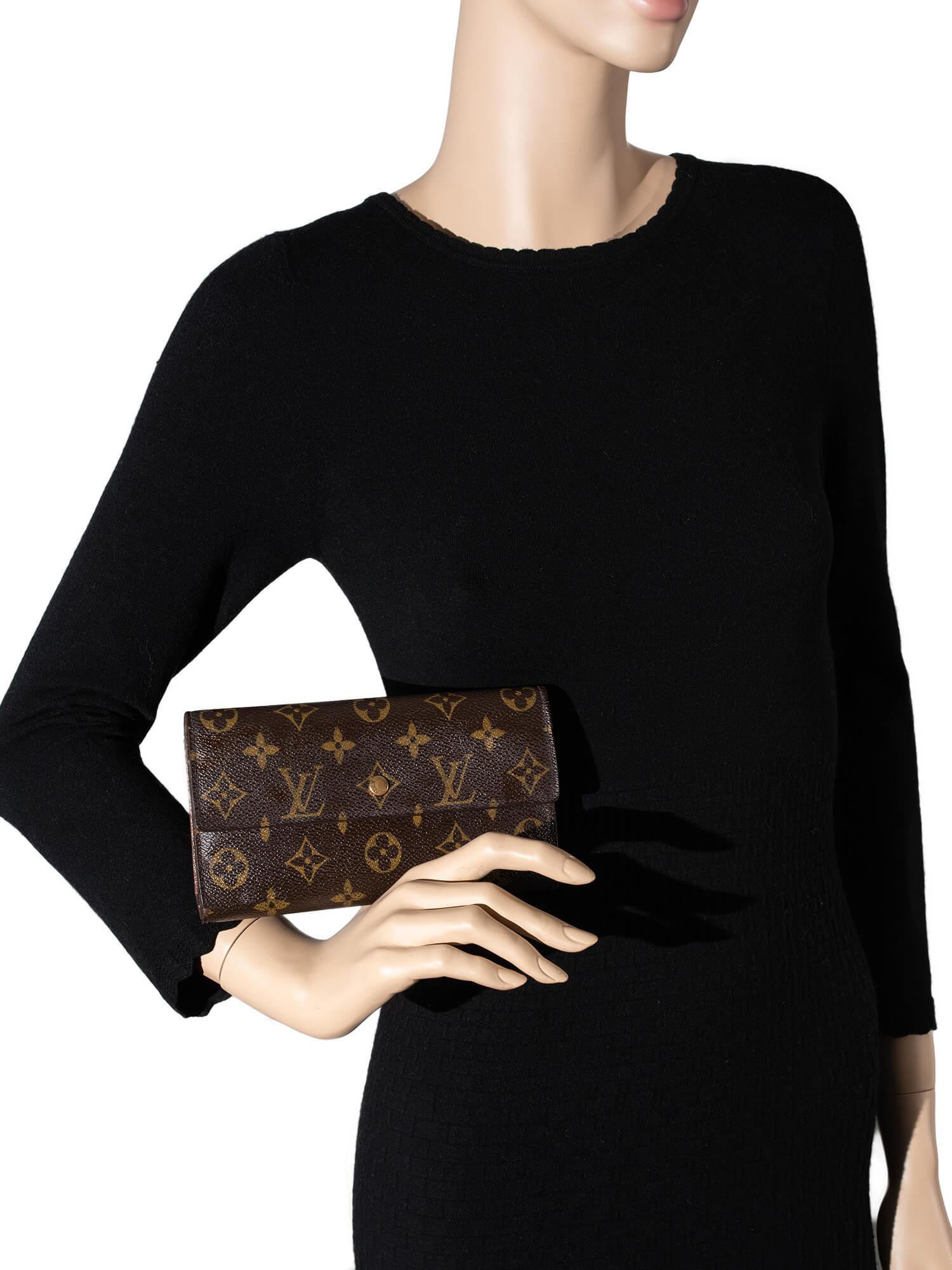 Louis Vuitton Monogram Sarah Long Wallet Brown