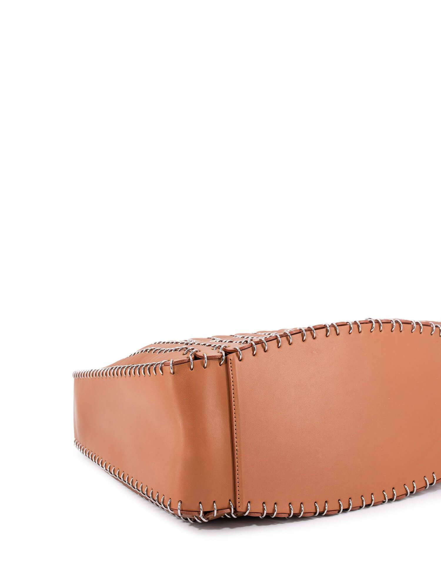 Paco Rabanne Leather Iconic 1969 Shoulder Bag Brown