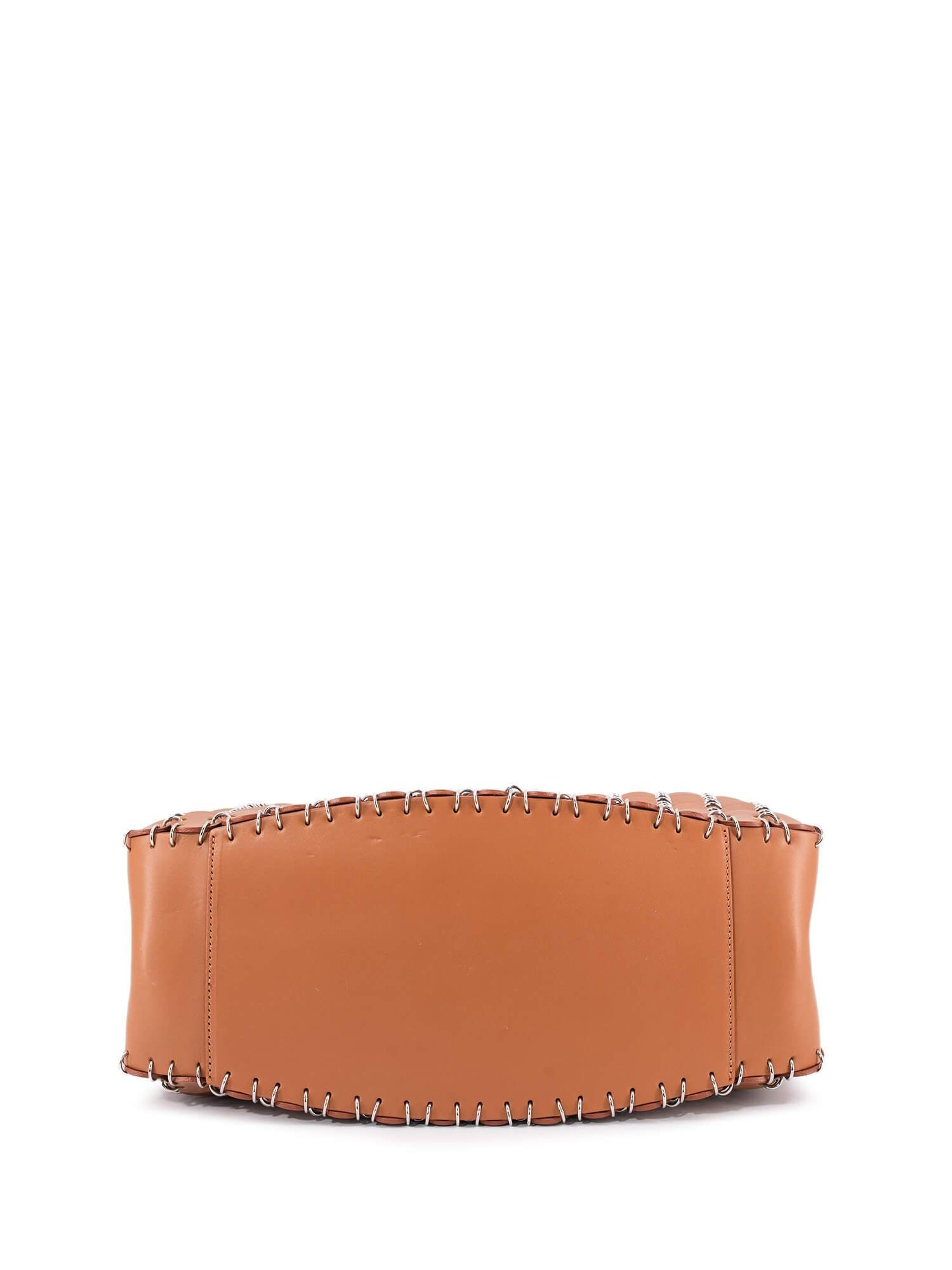 Paco Rabanne Leather Iconic 1969 Shoulder Bag Brown