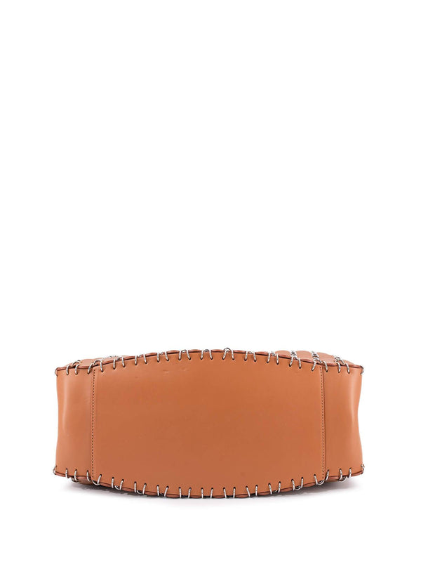 Paco Rabanne Leather Iconic 1969 Shoulder Bag Brown